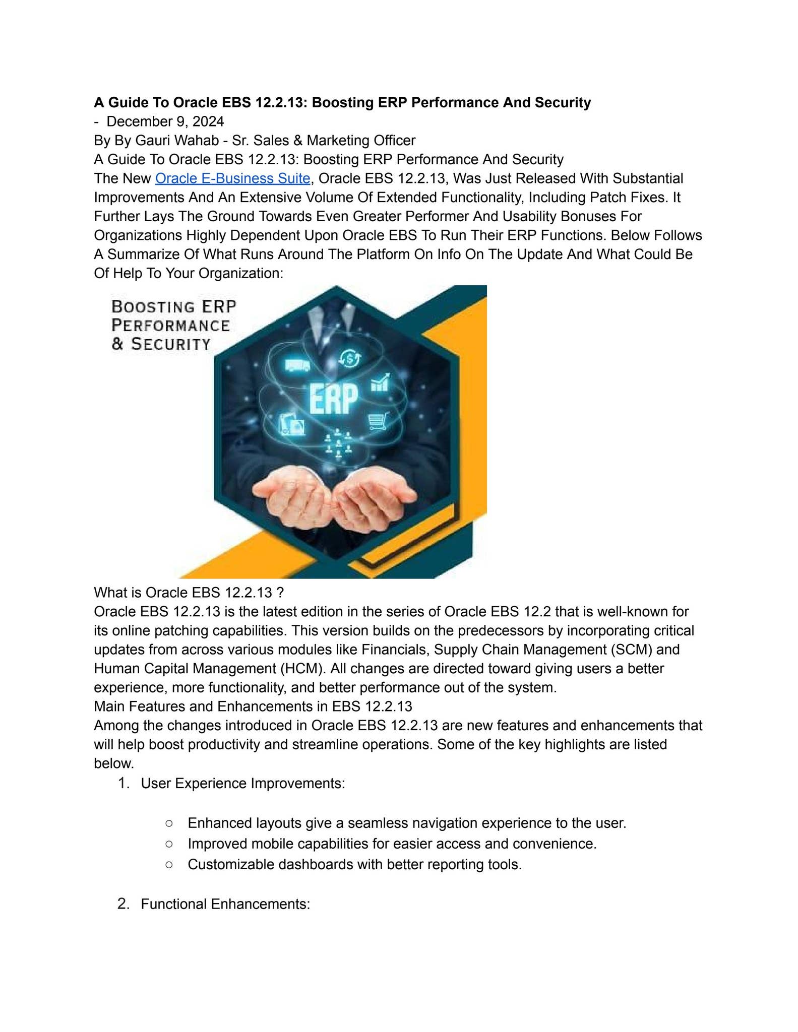 A Guide To Oracle EBS 12.2.13_ Boosting ERP Performance And Security by Data Patrol Technologies ...