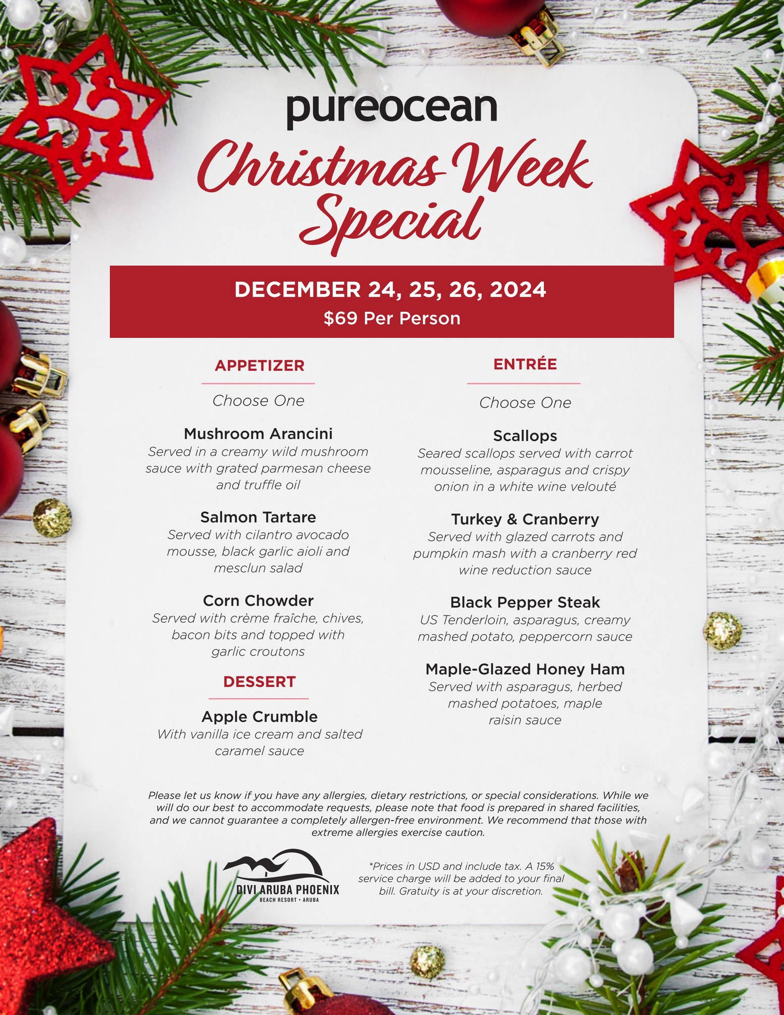 Divi Aruba Phoenix Holiday Menus 2024 by Divi Resorts - Issuu