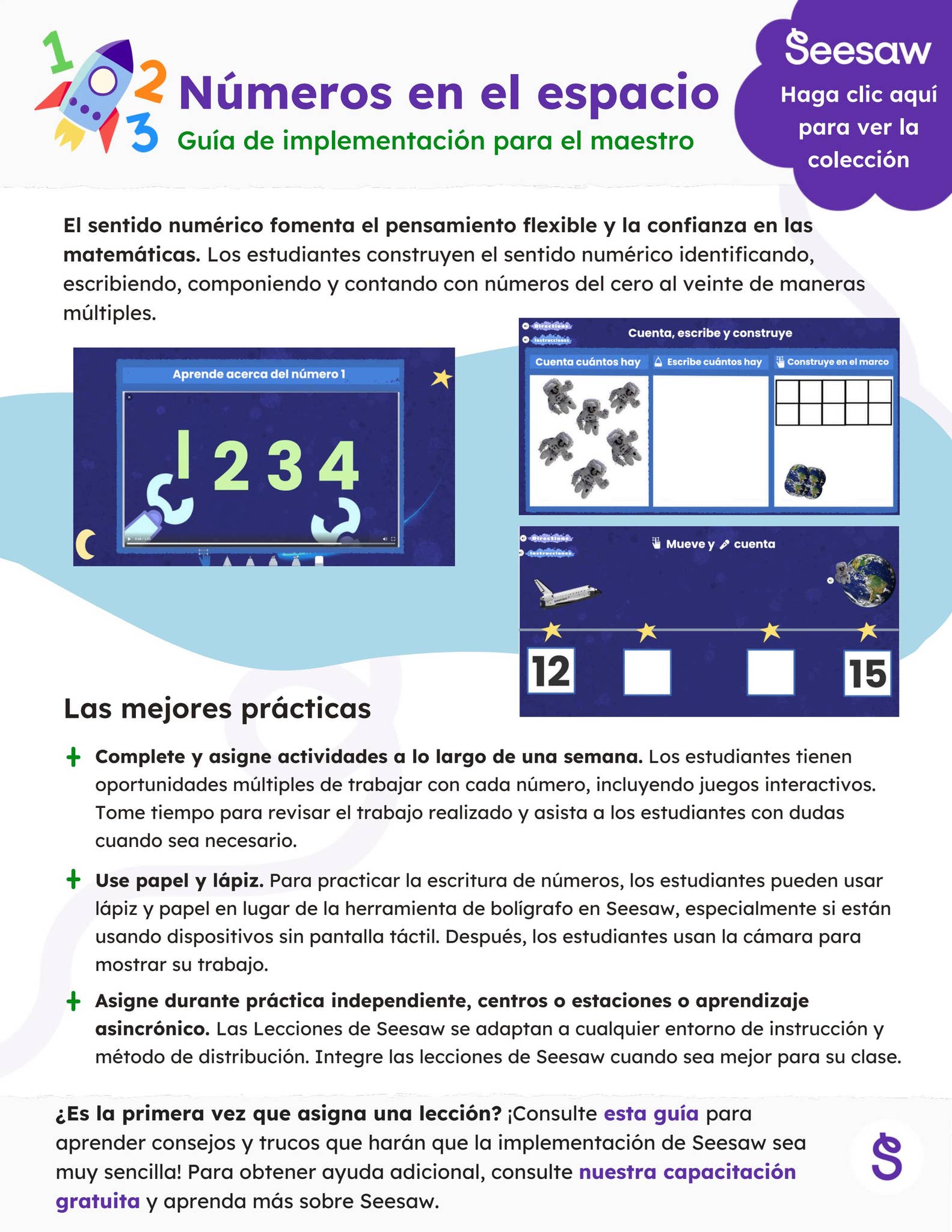 Números en el espacio Implementation Guide by seesawlearning - Issuu
