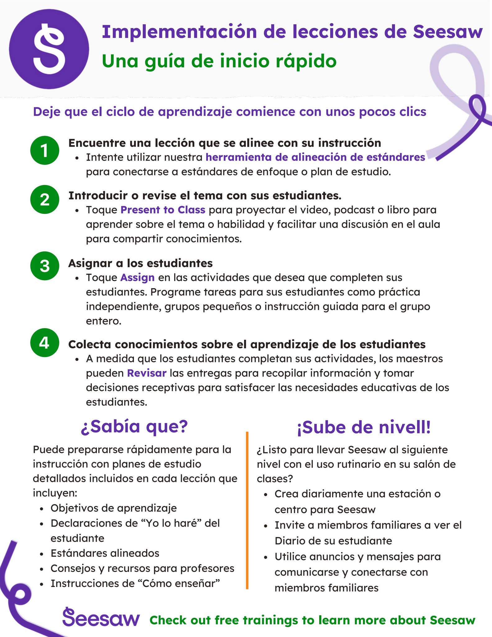 Spanish Implementing Seesaw Lessons by seesawlearning - Issuu