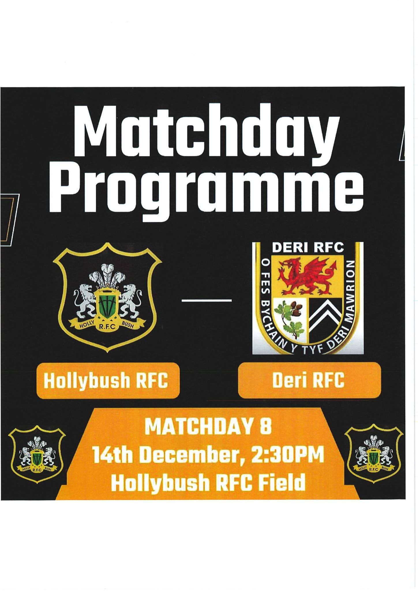 Hollybush v Deri Matchday Program by Lewis Davies - Issuu