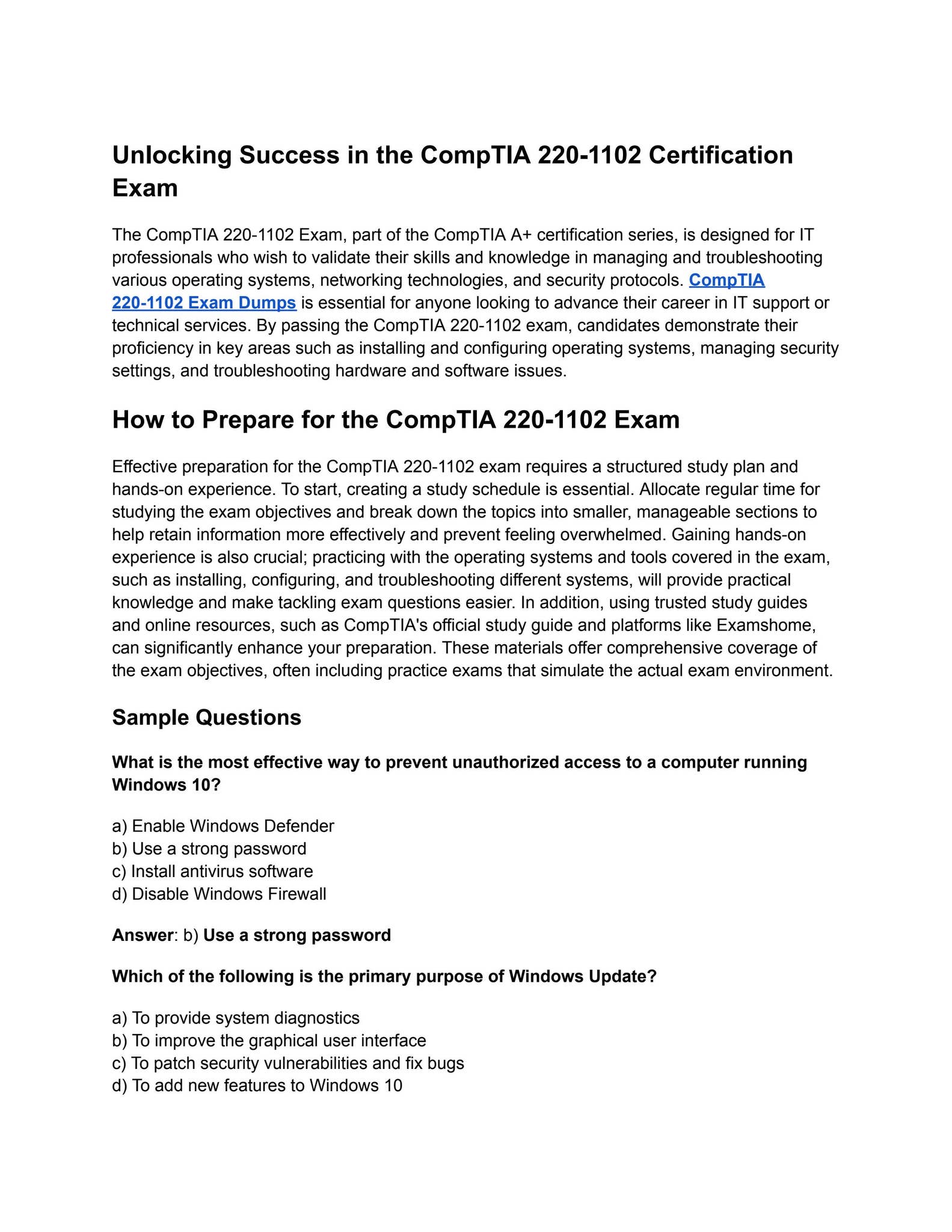 CompTIA 220-1102 Exam Dumps (1) by James Whaleer - Issuu