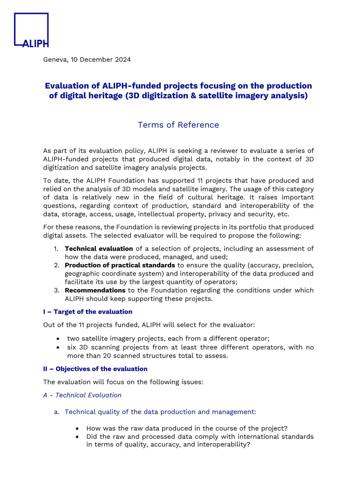 Evaluation of ALIPH-funded projects focusing on the production of ...