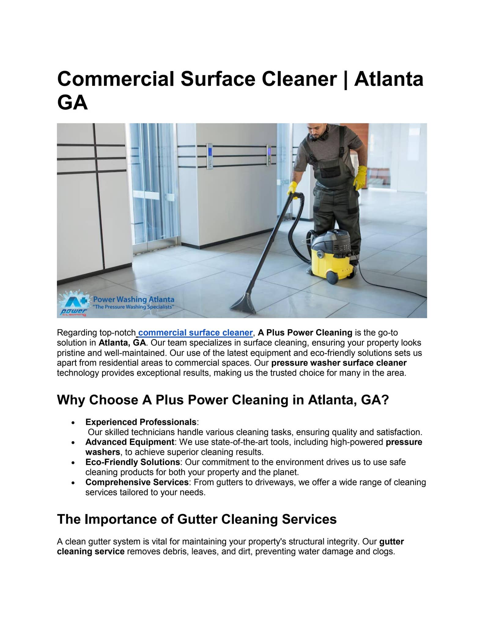 Commercial Surface Cleaner | Atlanta GA by Digi Era Pro - Issuu