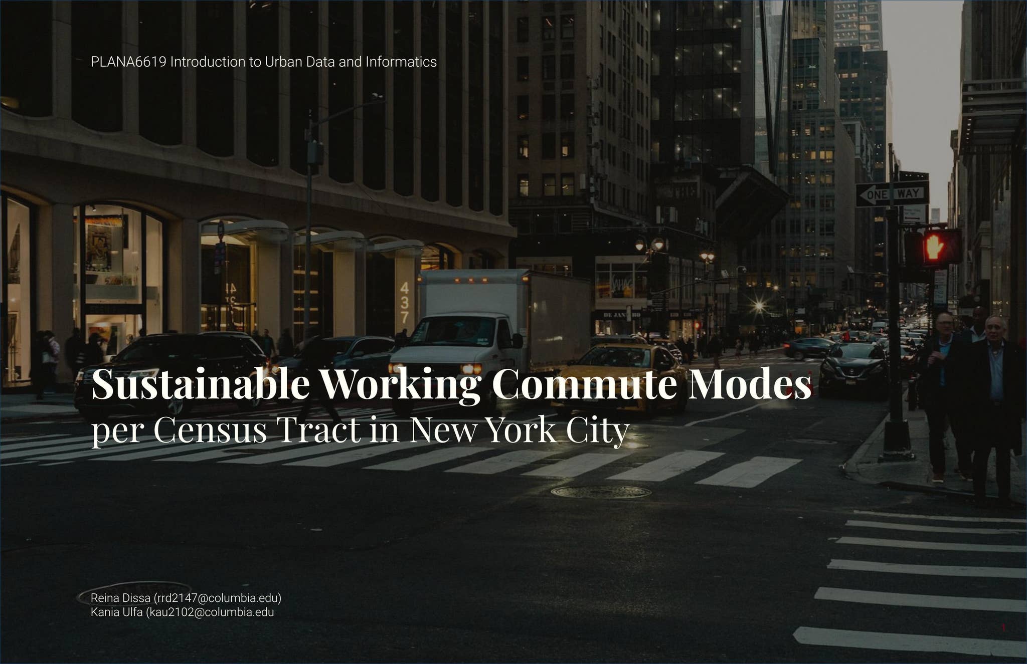 Sustainable WorkingCommute Modes in New York City Report by Reina ...
