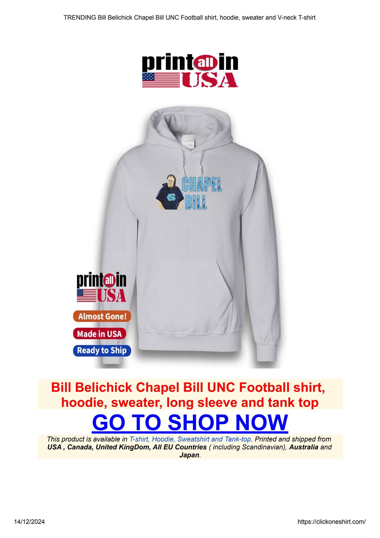 Bill Belichick Chapel Bill UNC Football shirt by Design AT Shop - Issuu