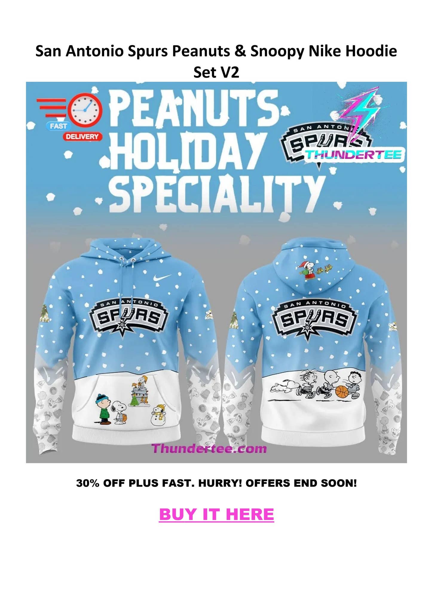 San Antonio Spurs Peanuts & Snoopy Nike Hoodie Set V2 by Librzzstore ...