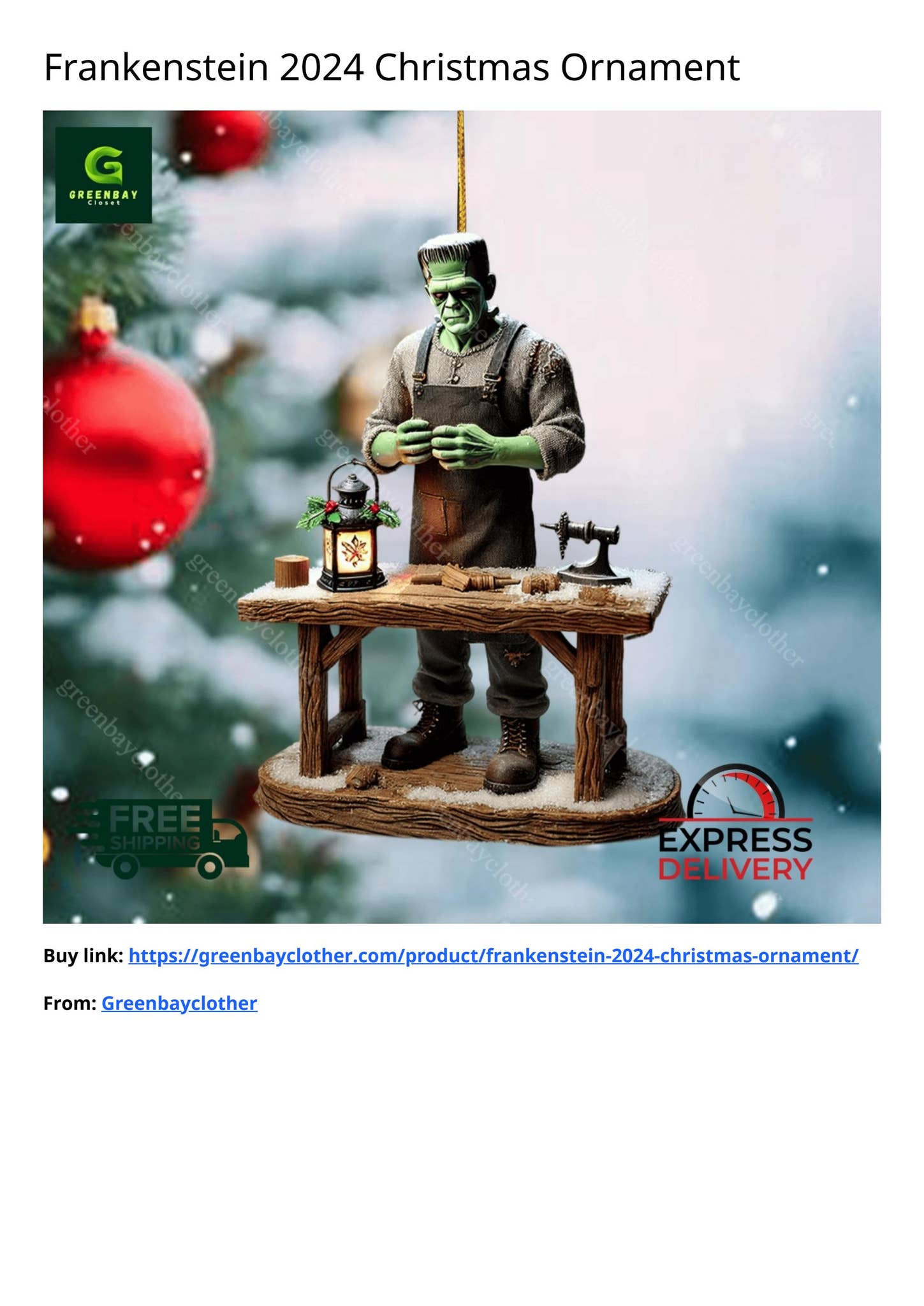 Frankenstein 2024 Christmas Ornament by Tonytees Store - Issuu