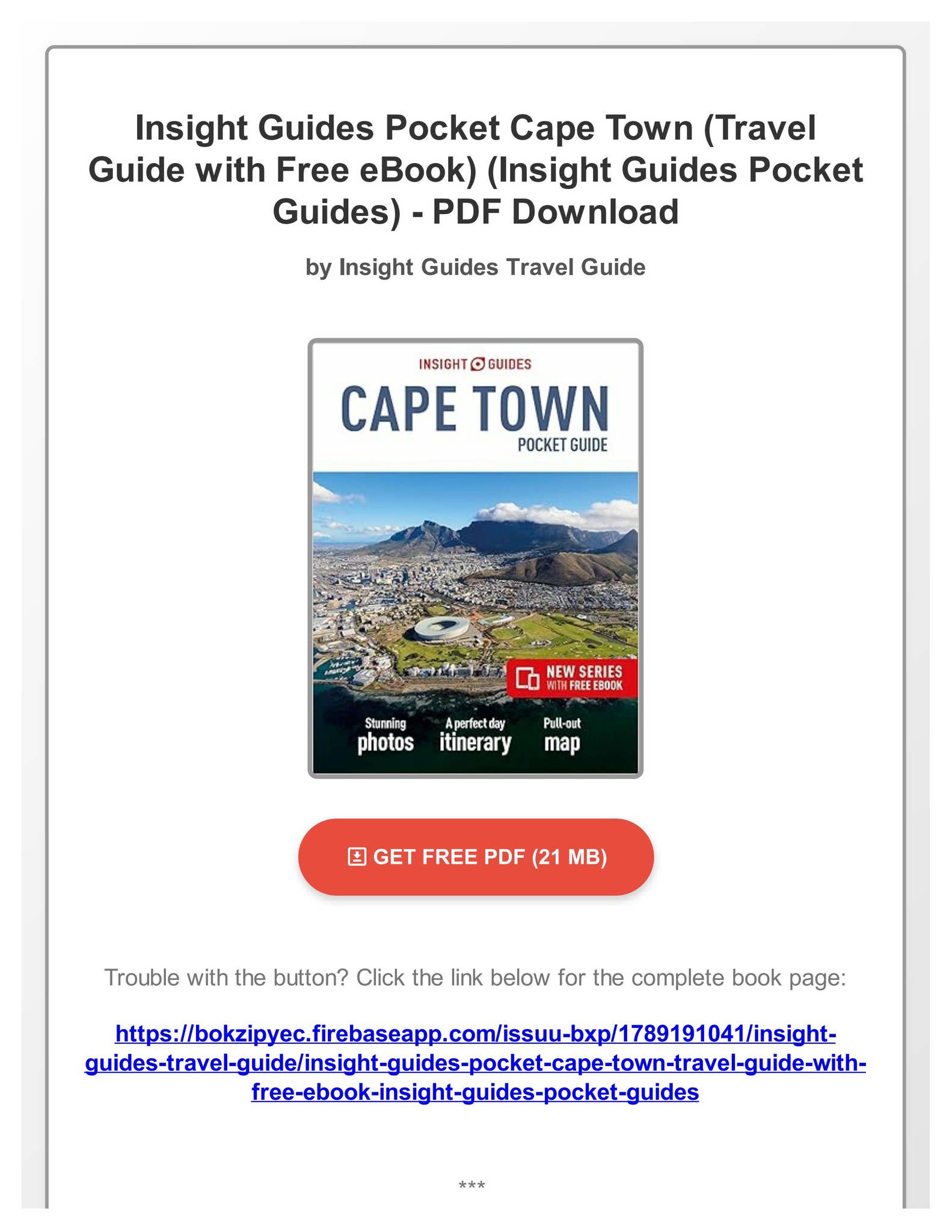 Free Pdf Insight Guides Pocket Cape Town (Travel Guide with Free eBook ... Free Pdf Insight Guides Pocket Cape Town (Travel Guide with Free eBook ...