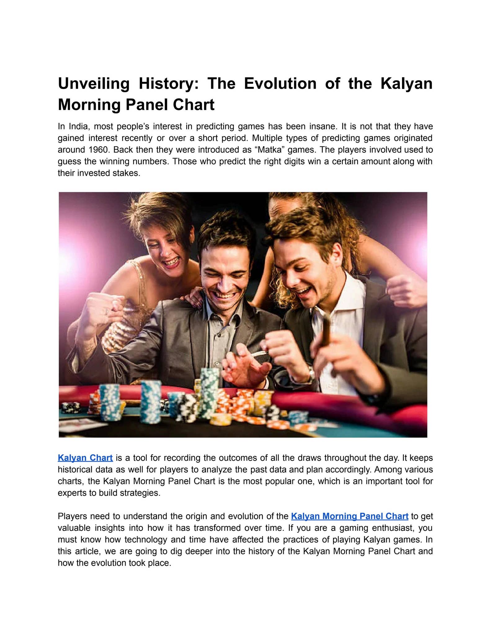 Unveiling History The Evolution of the Kalyan Morning Panel Chart and ...