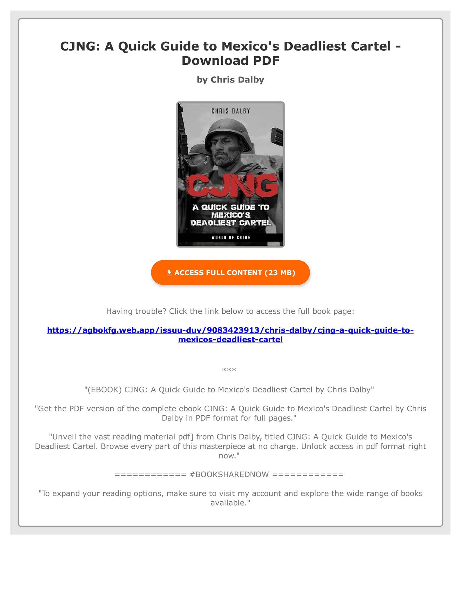 (EBOOK) CJNG: A Quick Guide to Mexico's Deadliest Cartel by Chris Dalby ...