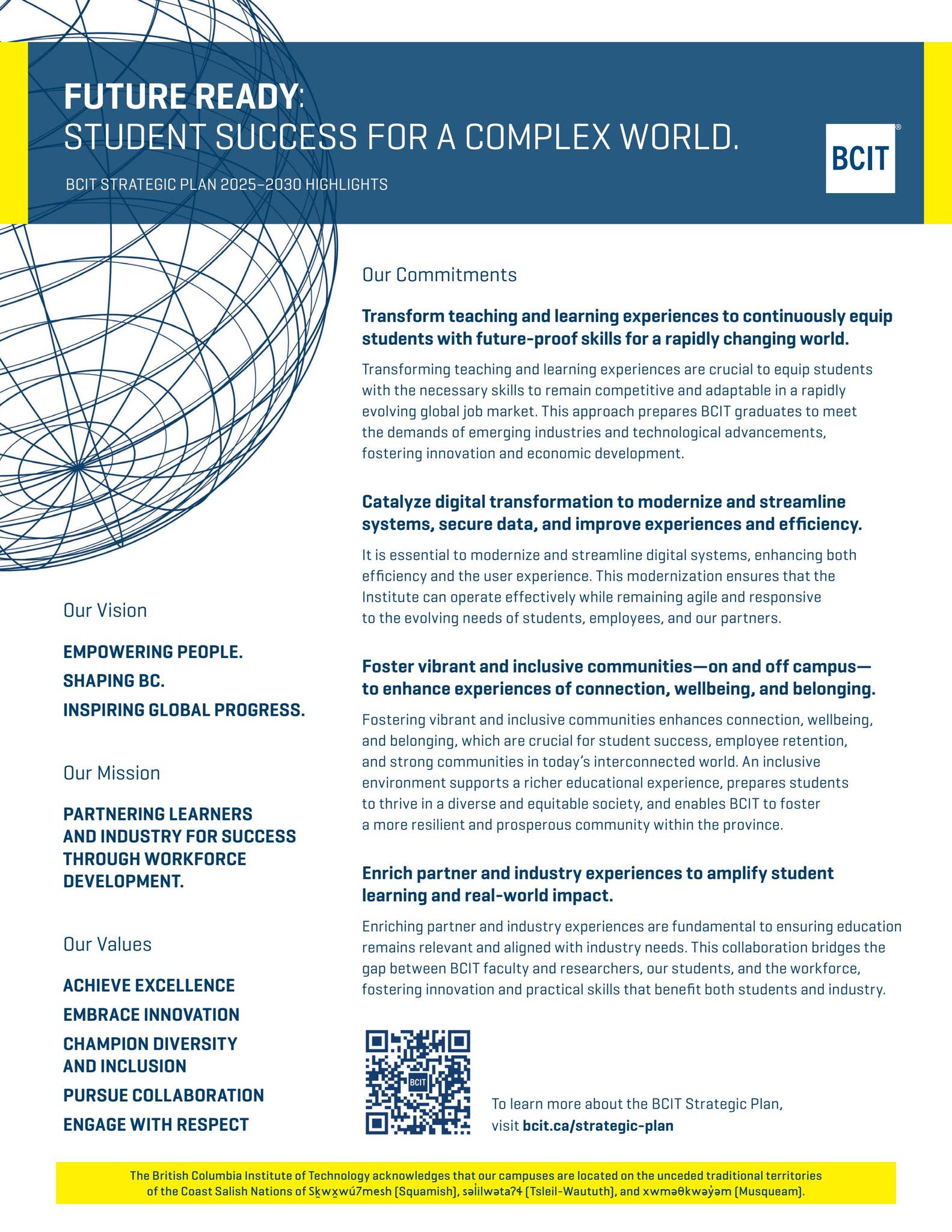 BCIT Strategic Plan 2025-2030 One-Pager by BCIT - Issuu