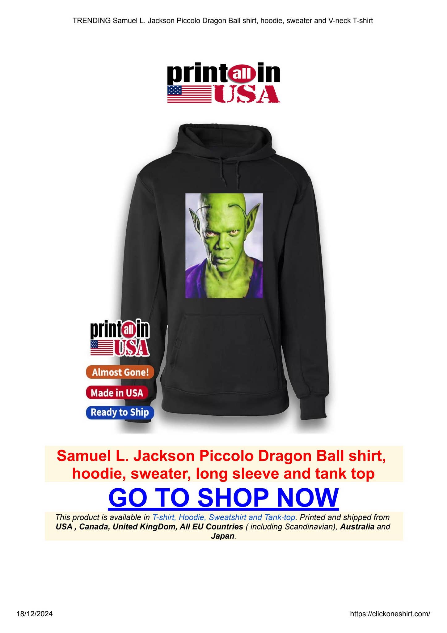 Samuel L. Jackson Piccolo Dragon Ball shirt by Design AT Shop - Issuu