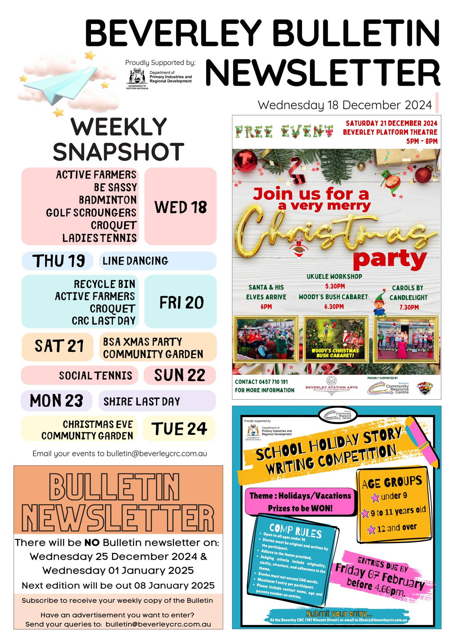 Beverley Bulletin Newsletter Edition 18 December 2024 by BeverleyCRC ...