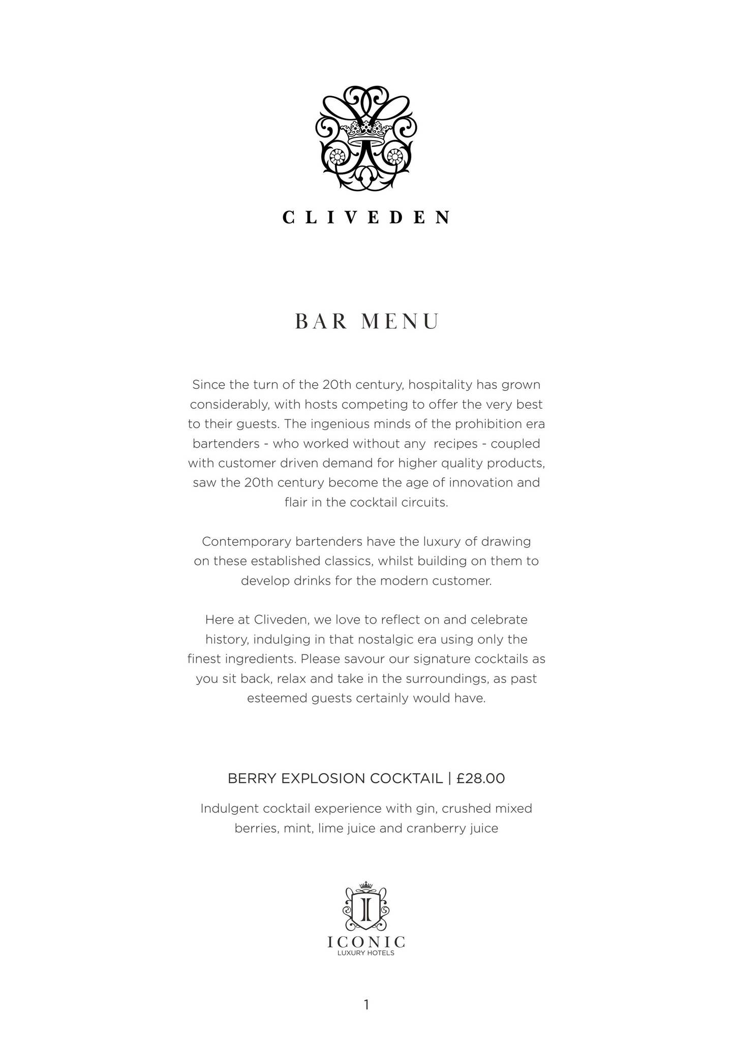 Cliveden House - Bar Menu by Iconic Luxury Hotels - Issuu