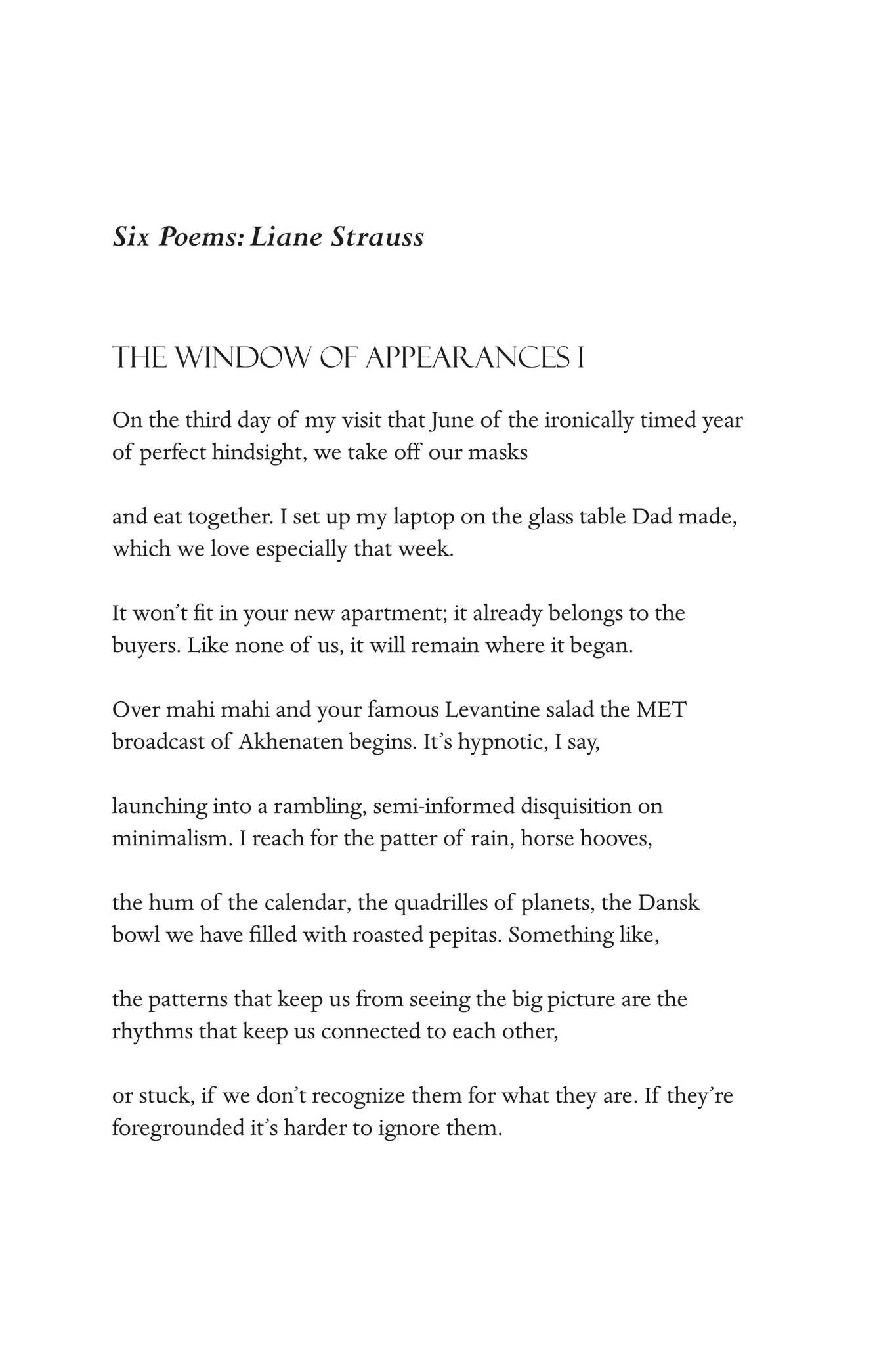 Three Poems by Liane Strauss by newletters - Issuu