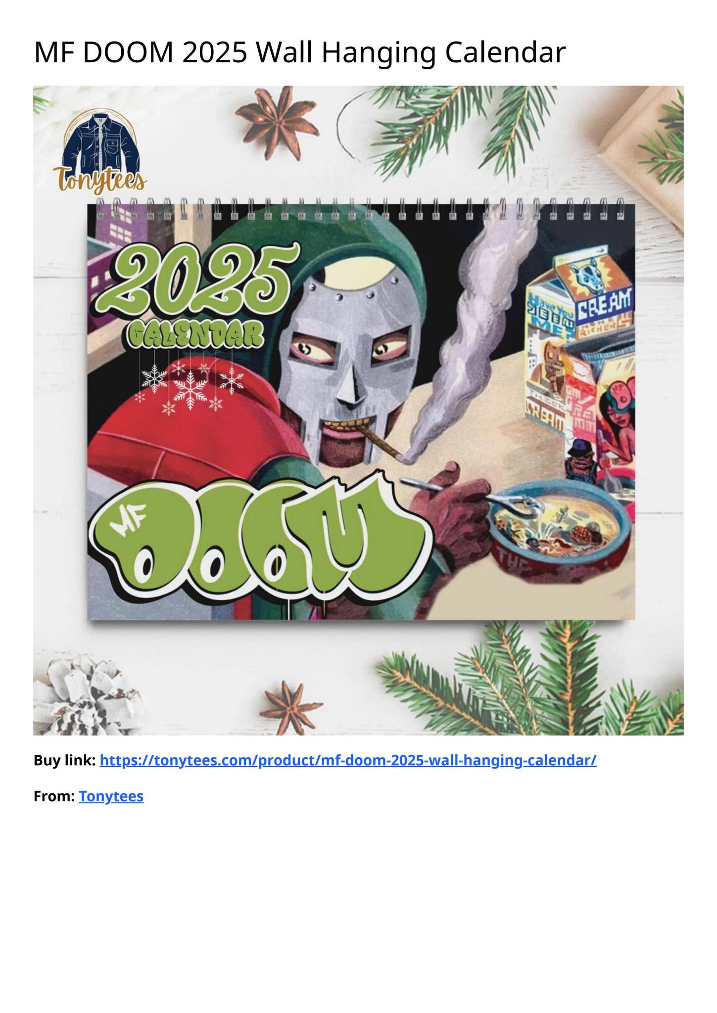 MF DOOM 2025 Wall Hanging Calendar by Tonytees Store - Issuu