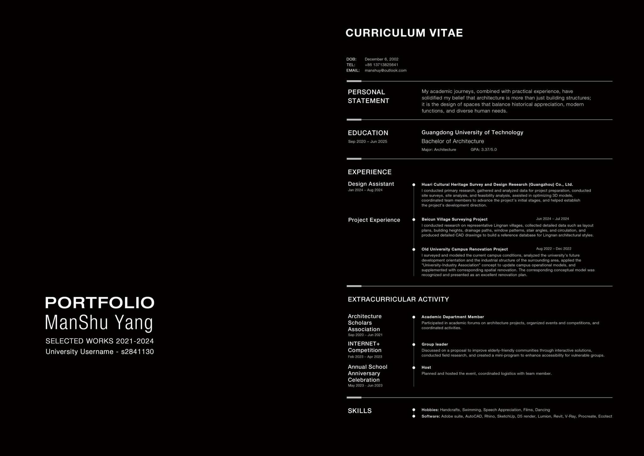 Manshu Yang-Portfolio for the Application of Edinburgh March by yangms ...