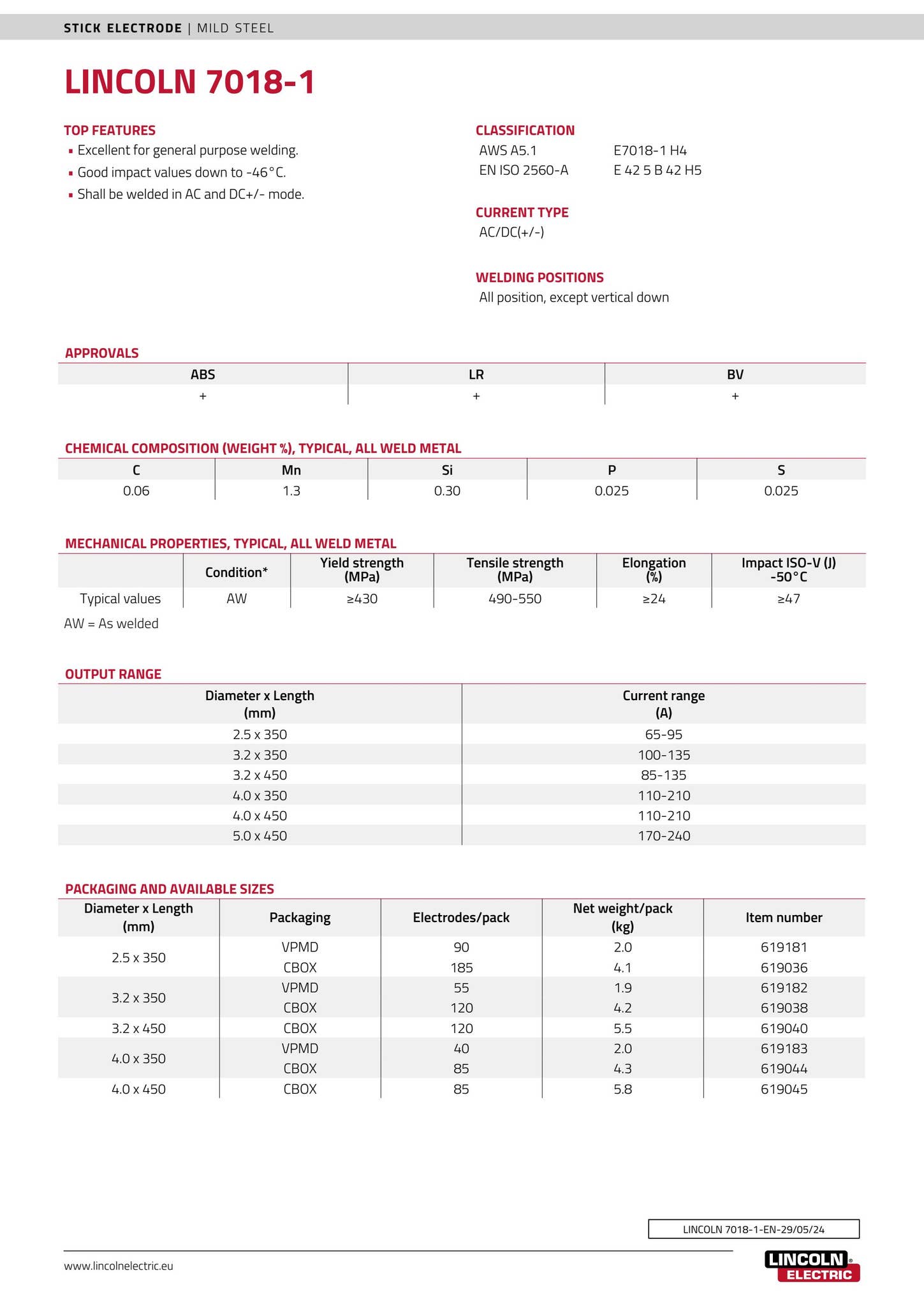LINCOLN ARCWELD 7018-1 Product Info by United Welding Supplies - Issuu