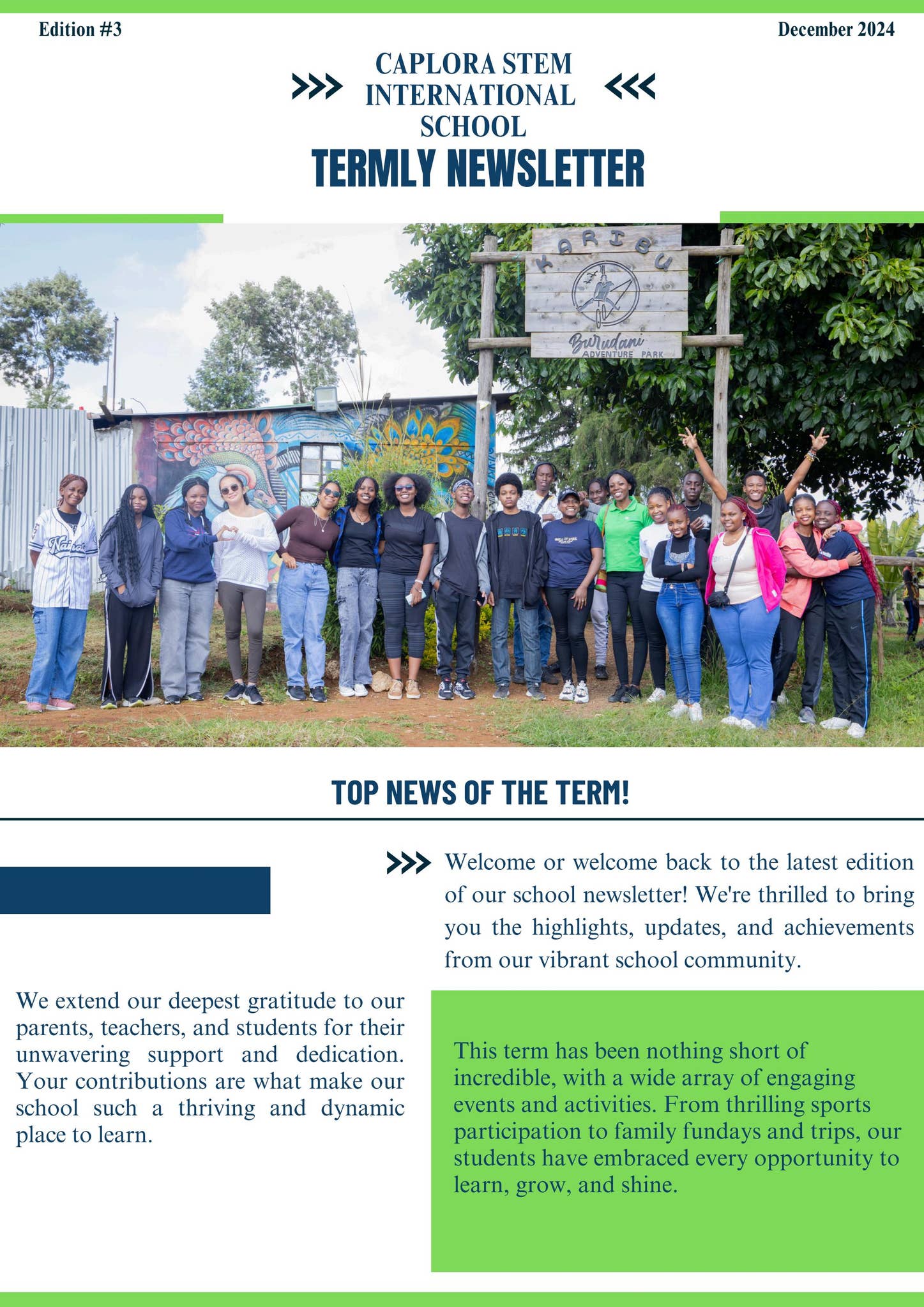 CAPLORA STEM INTERNATIONAL SCHOOL NEWSLETTER 3RD EDITION. by Caplora ...