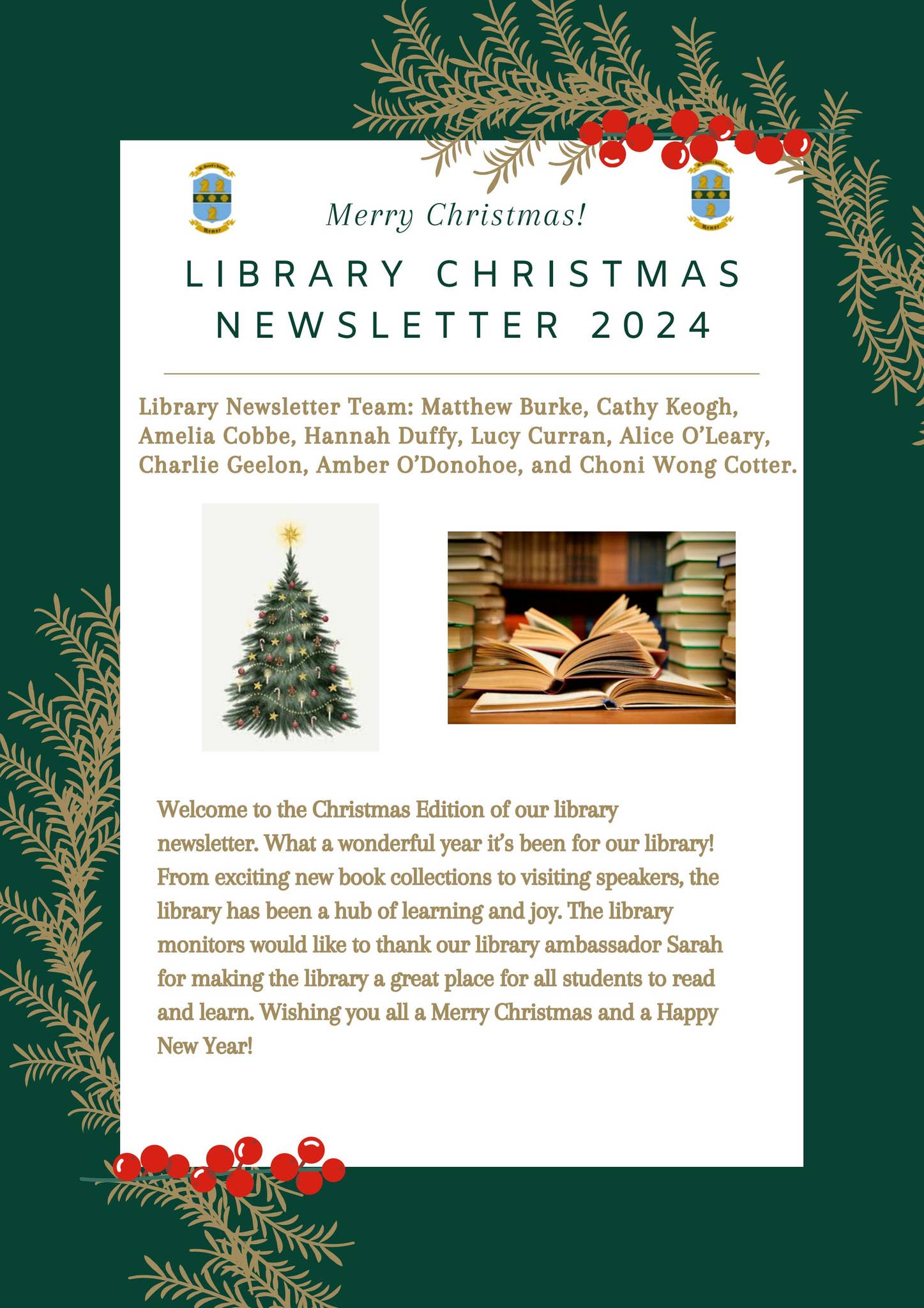 St. Gerard's Senior School Christmas Library Newsletter 2024 by St ...