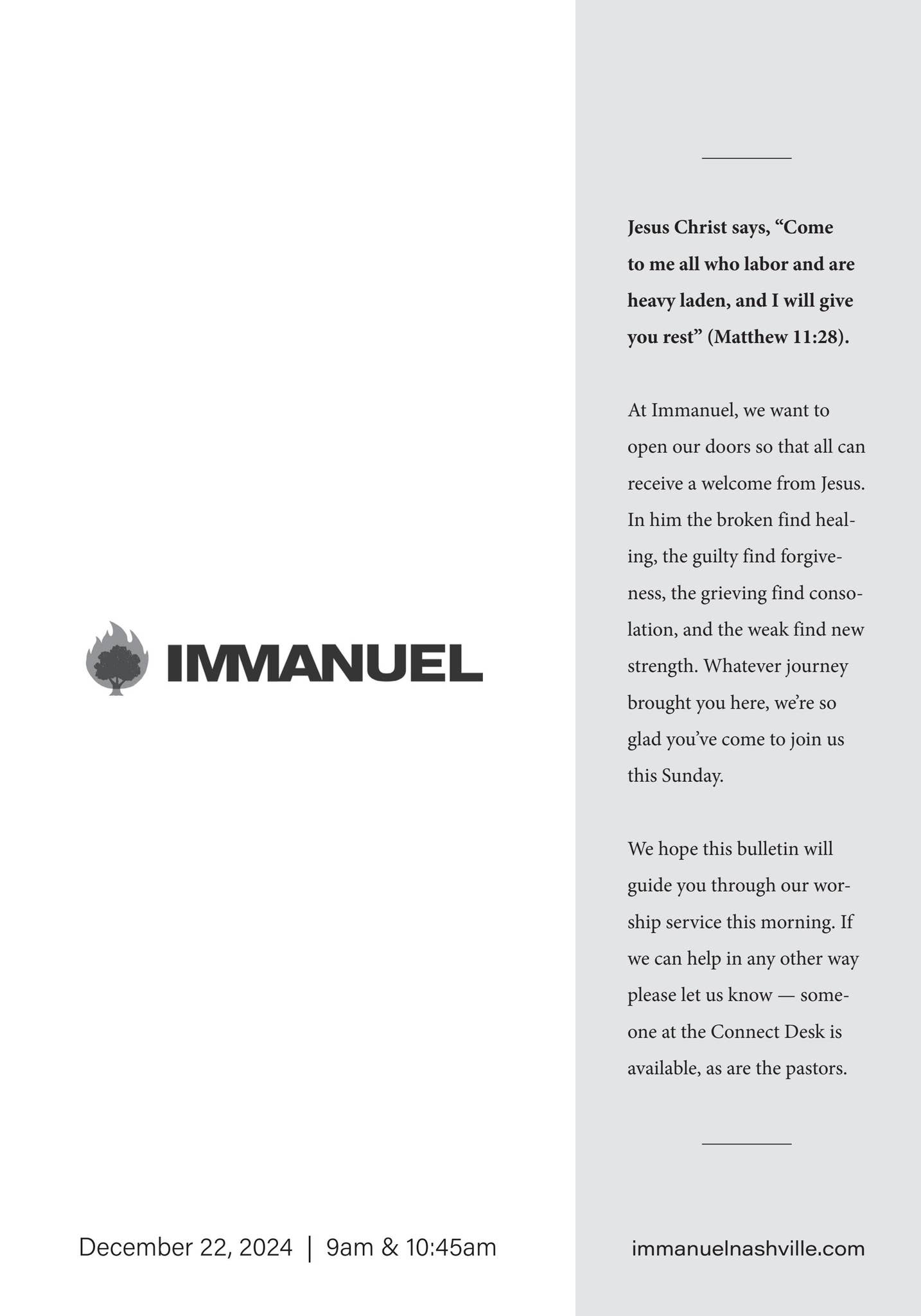 Immanuel Worship Guide for 12/22/24 by immanuelnashville - Issuu