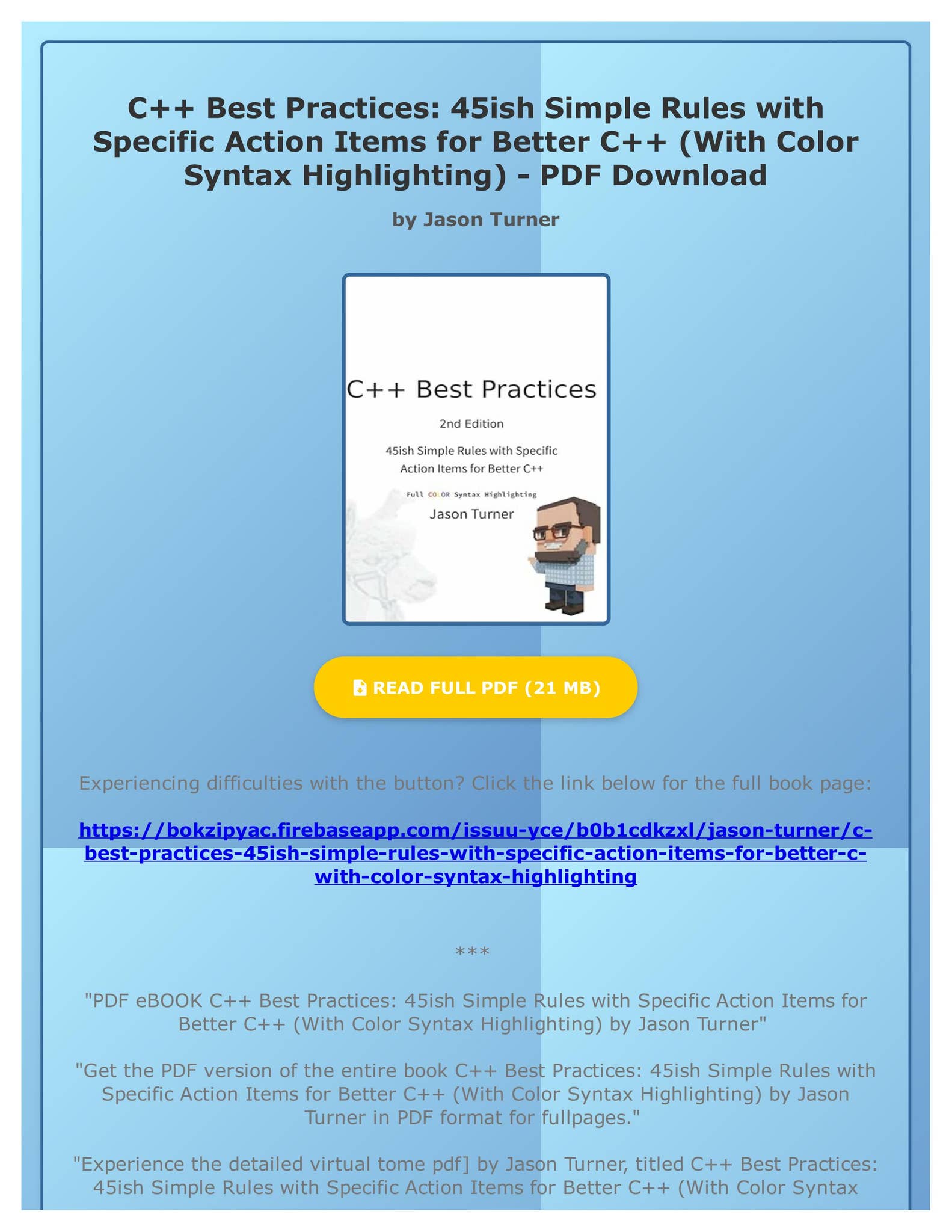 Pdf Ebook C Best Practices 45ish Simple Rules With Specific Action Items For Better C With 6122
