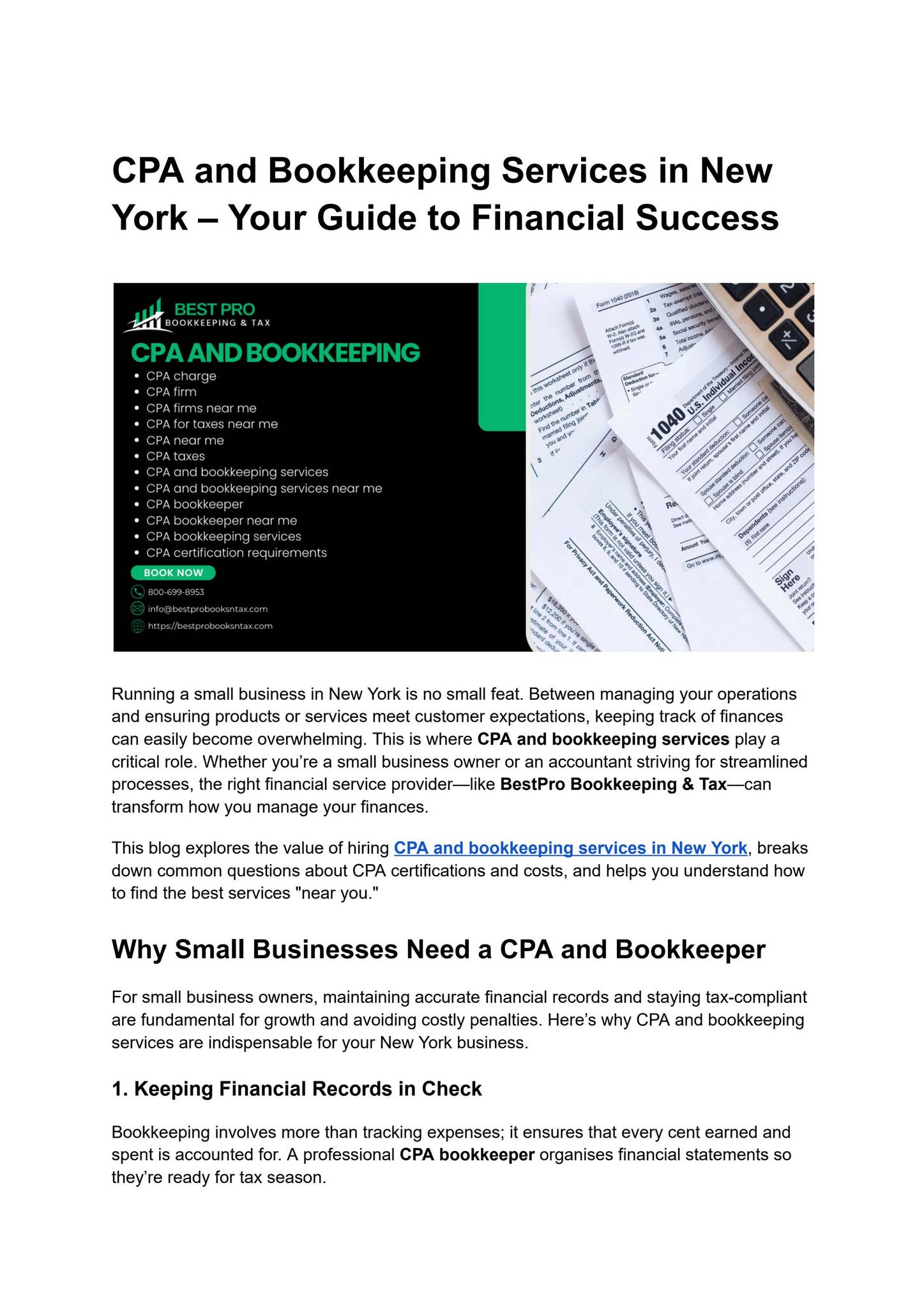 CPA and Bookkeeping Services in New York – BestPro Bookkeeping & Tax by ...