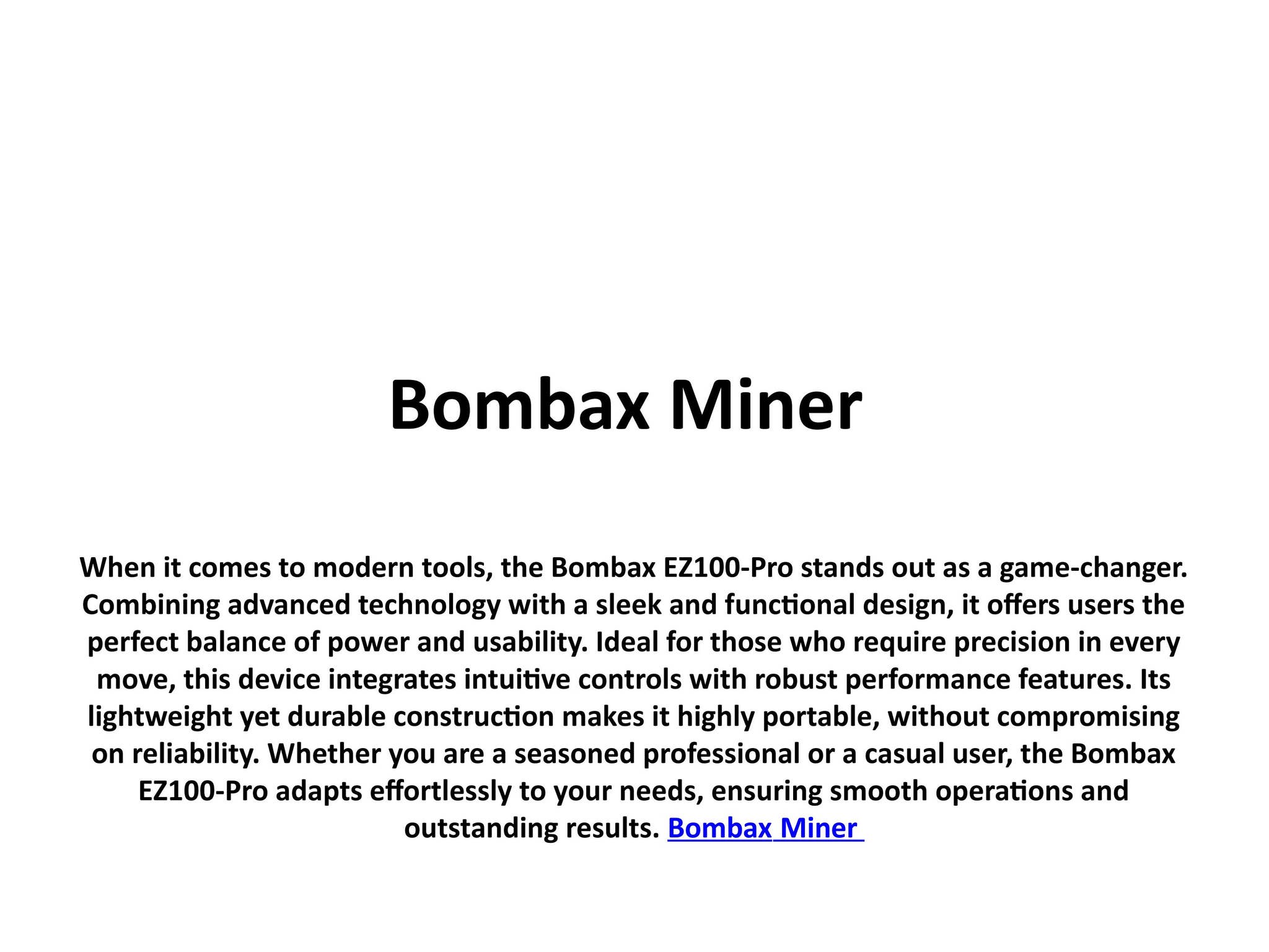 Bombax Miner by michea - Issuu