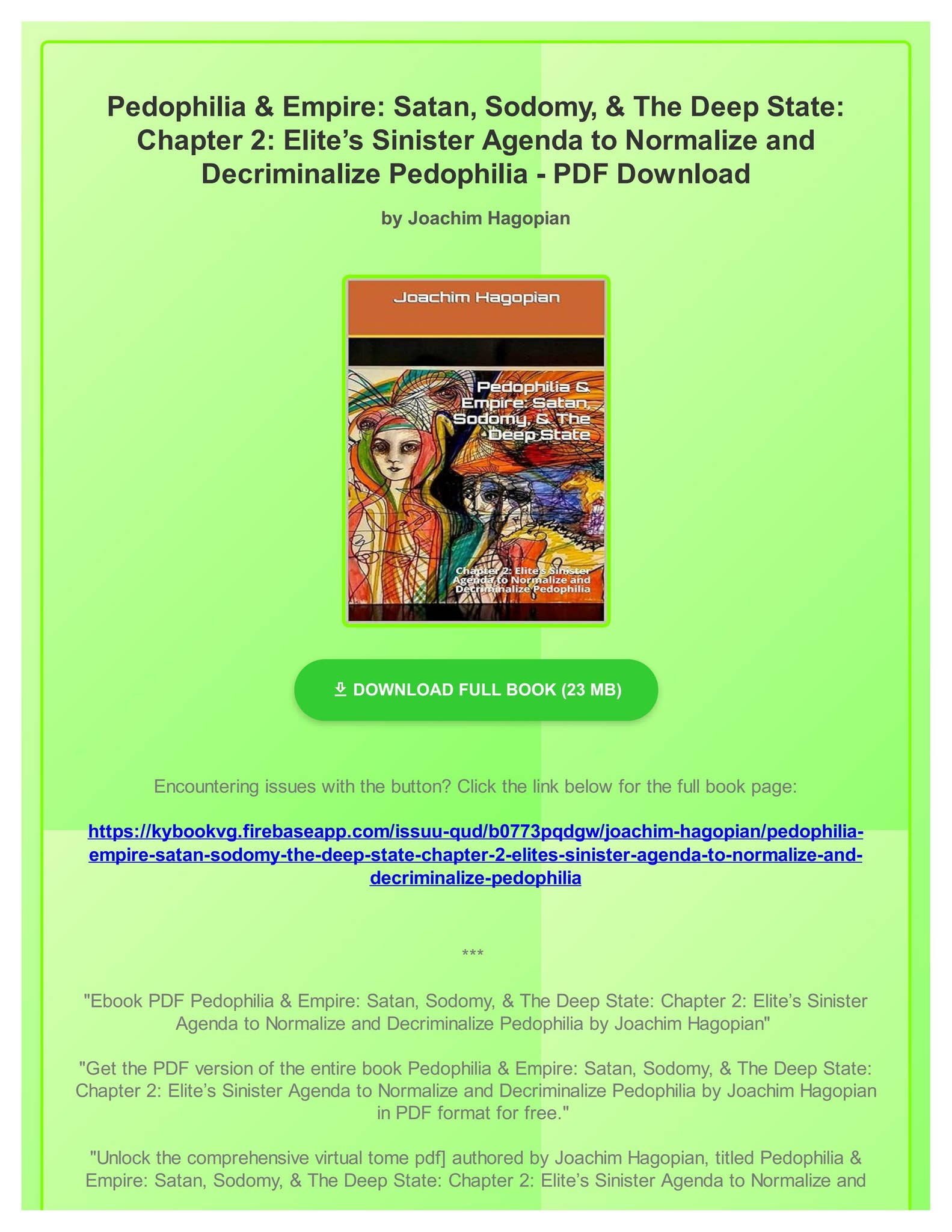Ebook PDF Pedophilia & Empire: Satan, Sodomy, & The Deep State: Chapter 2: Elite’s Sinister ...