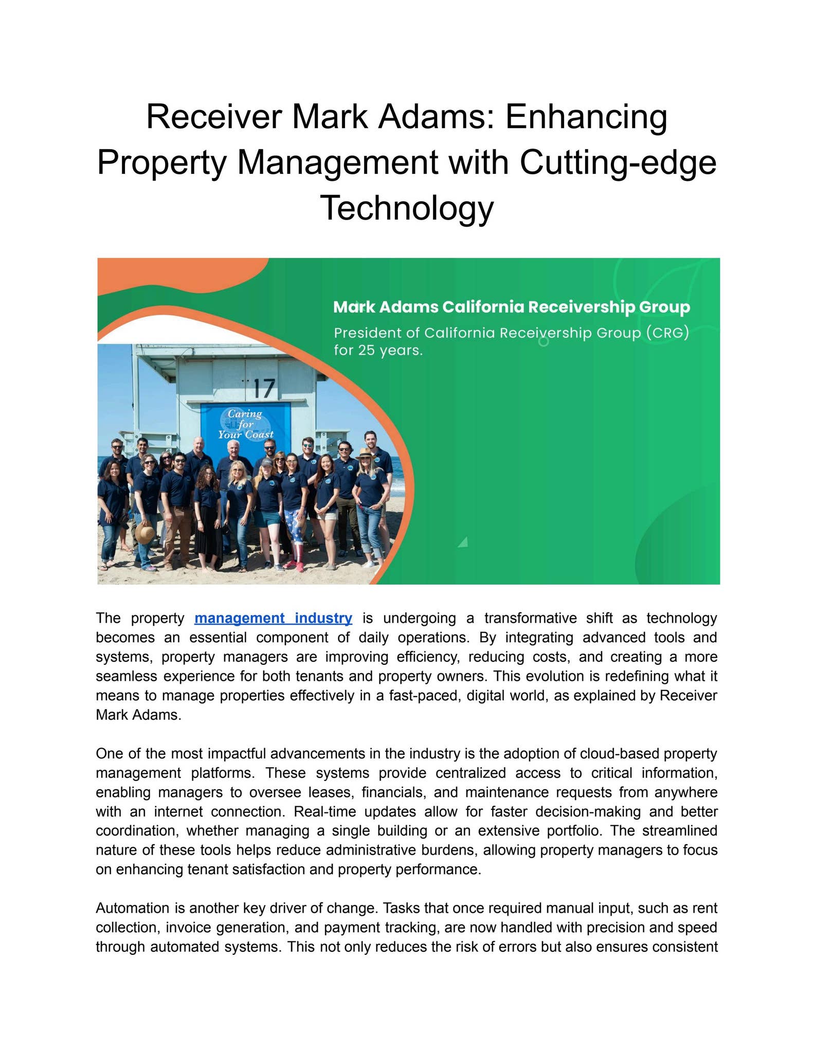 Enhancing Property Management with Cutting-edge Technology by Receiver ...