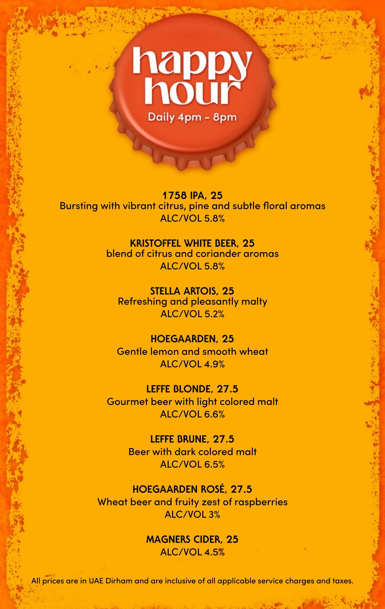 BBC Happy Hour menu by Yas Plaza Hotels - Issuu