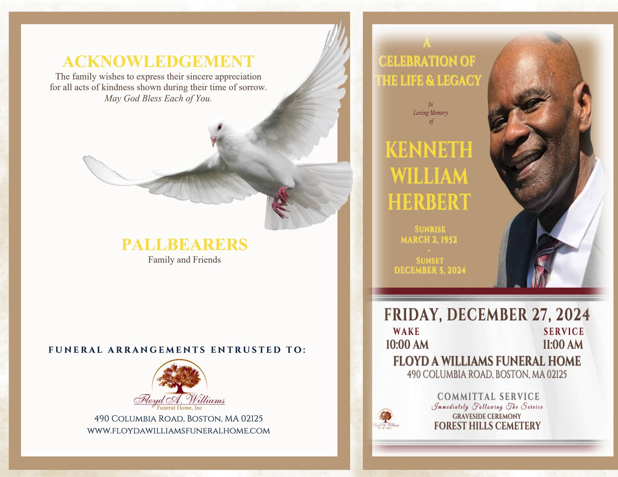 Memorial Folder for the Late Kenneth William Herbert by PAUSEatFAWFH1 ...