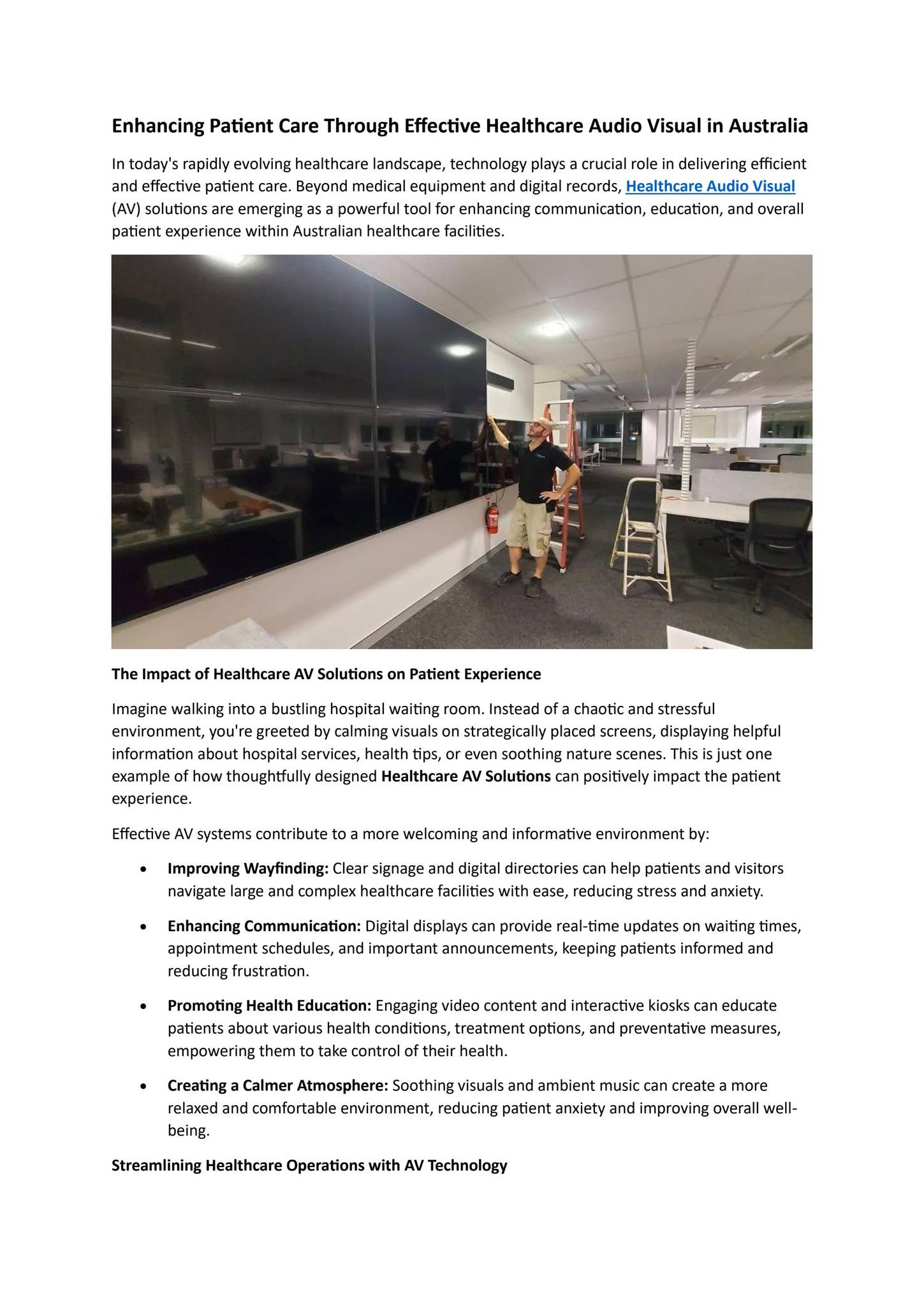 Enhancing Patient Care Through Effective Healthcare Audio Visual in ...