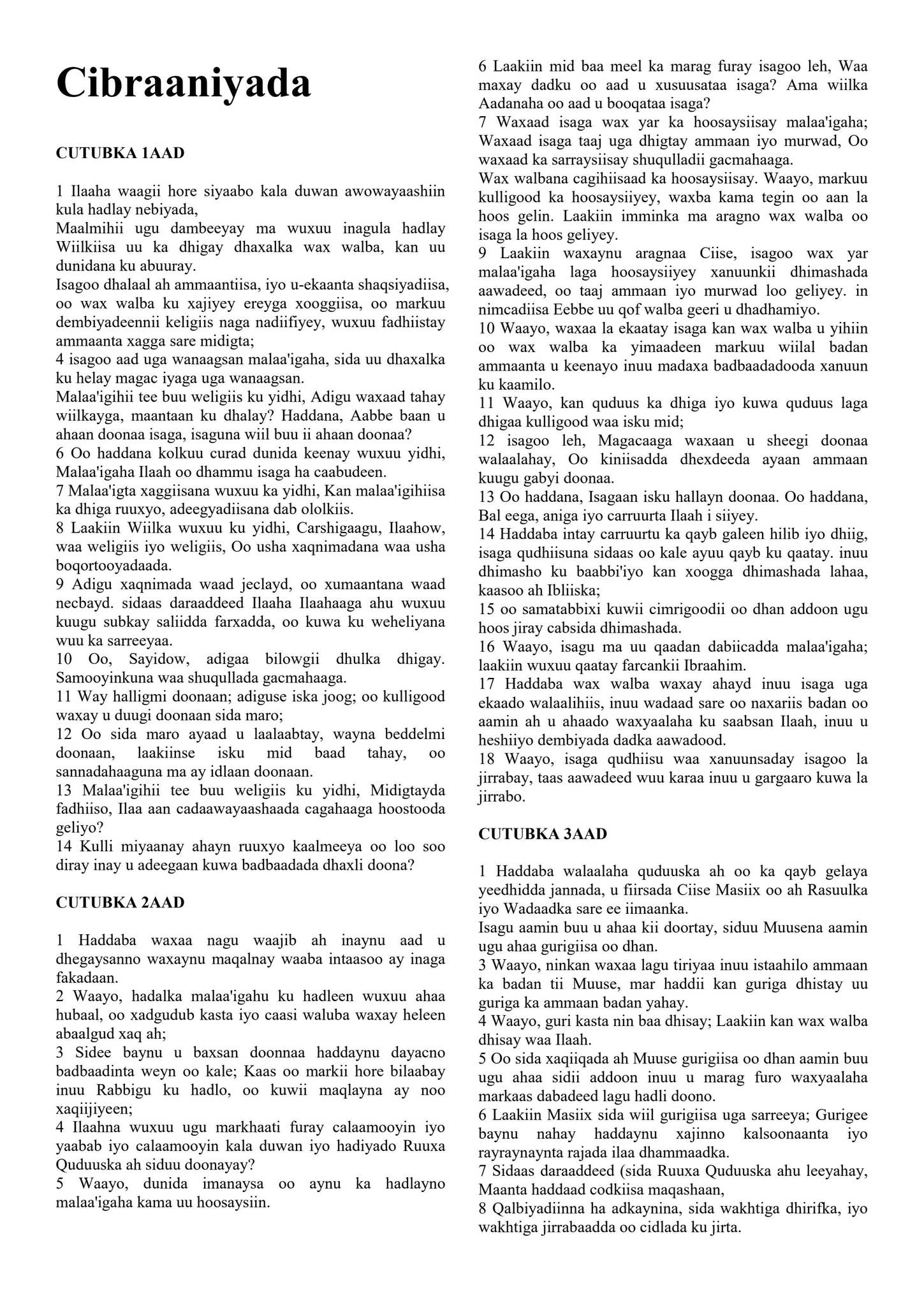 Somali - The Epistle to the Hebrews by Filipino Tracts and Literature ...