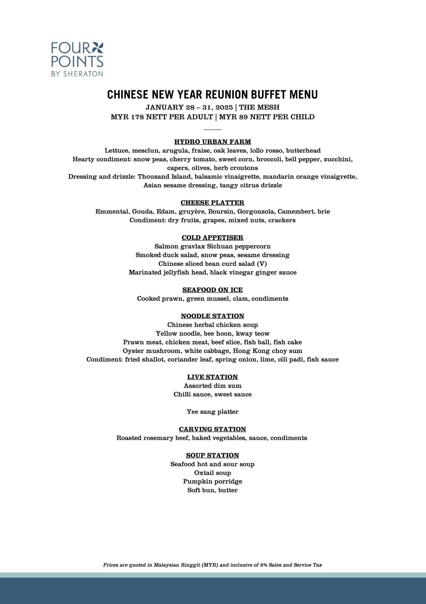 CNY Menu 2025 at The Mesh: Chinese New Year Reunion Buffet by Four ...