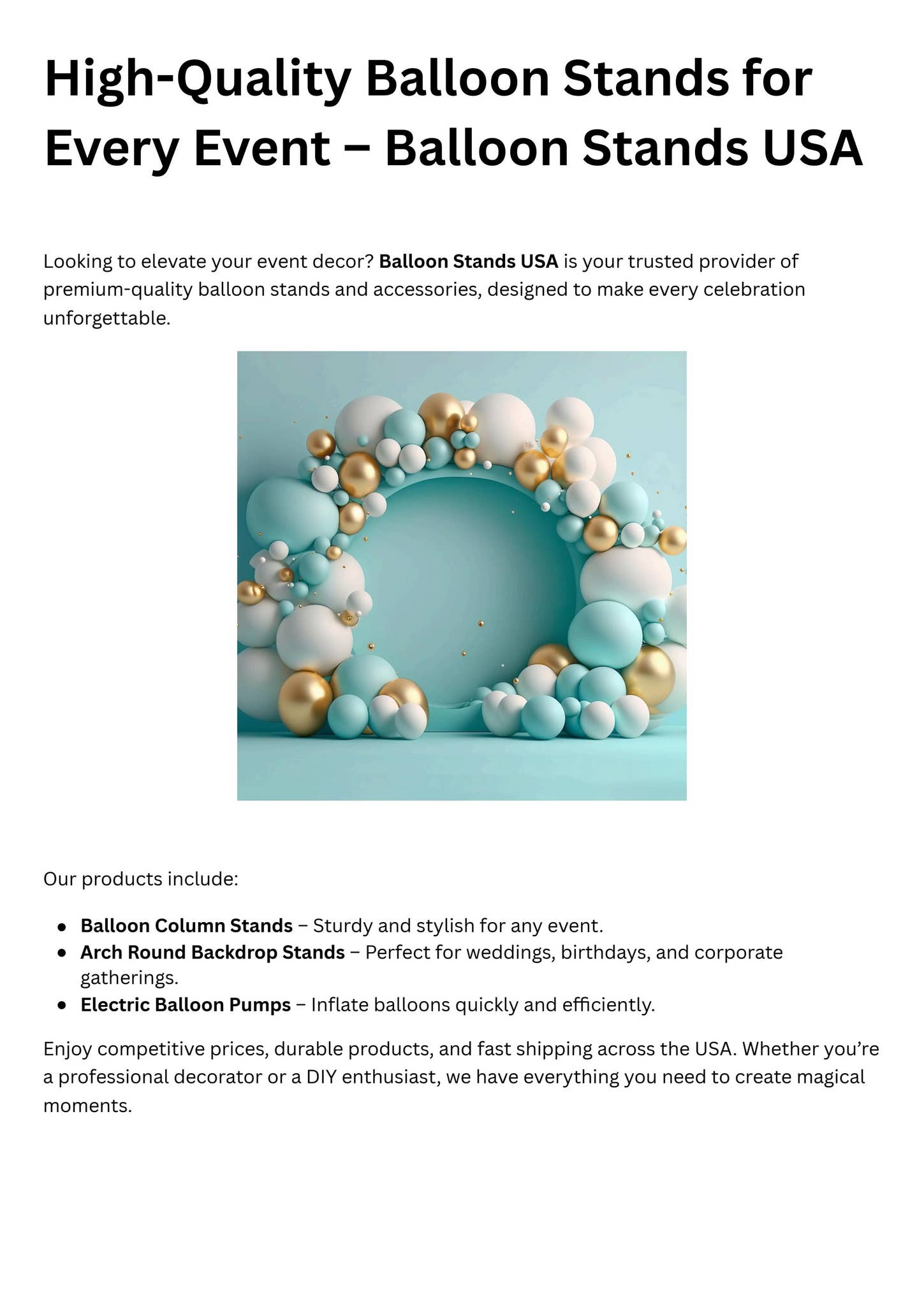 High-Quality Balloon Stands for Every Event – Balloon Stands USA by ...