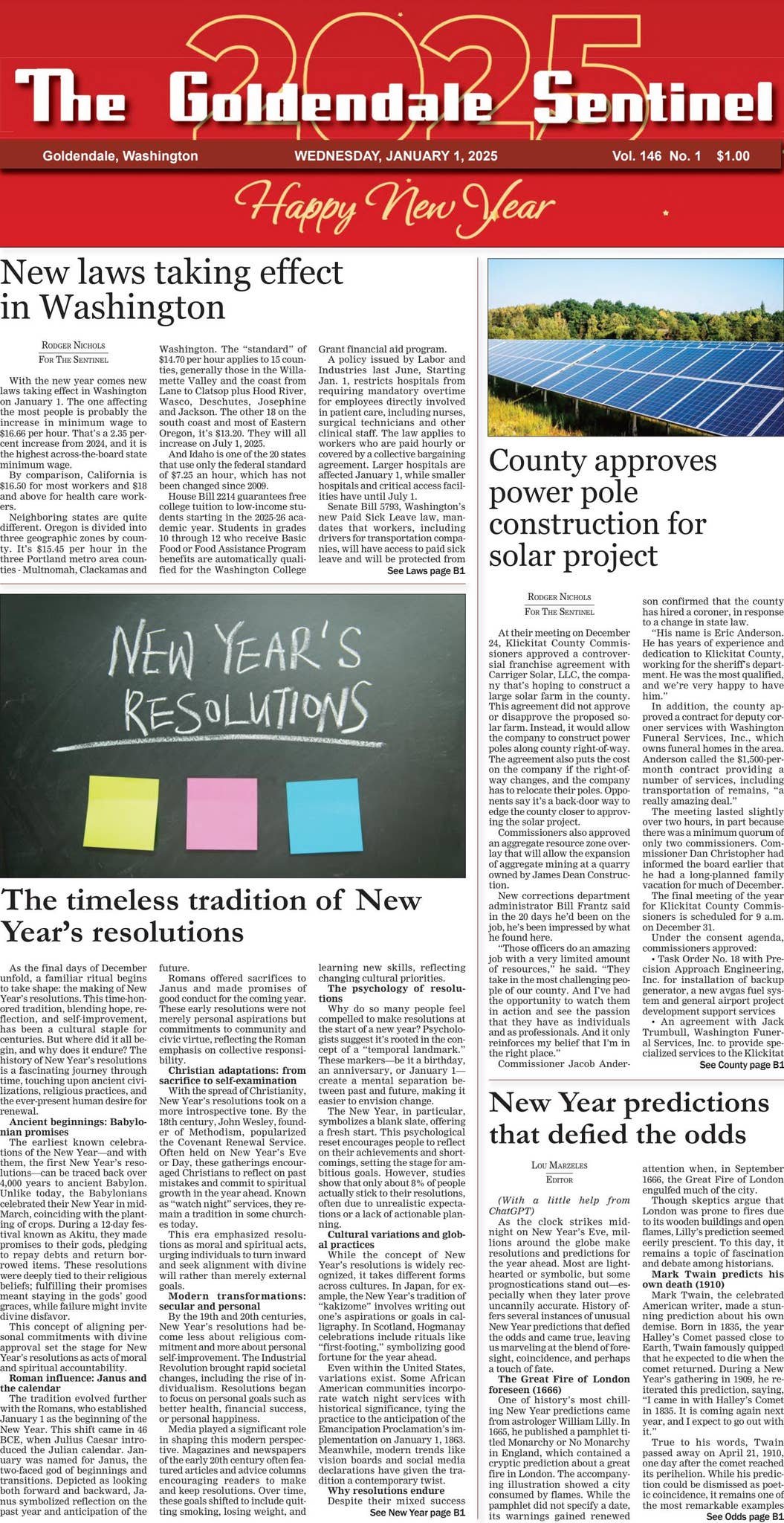 Goldendale Sentinel January 1, 2025 by Goldendale Sentinel - Issuu