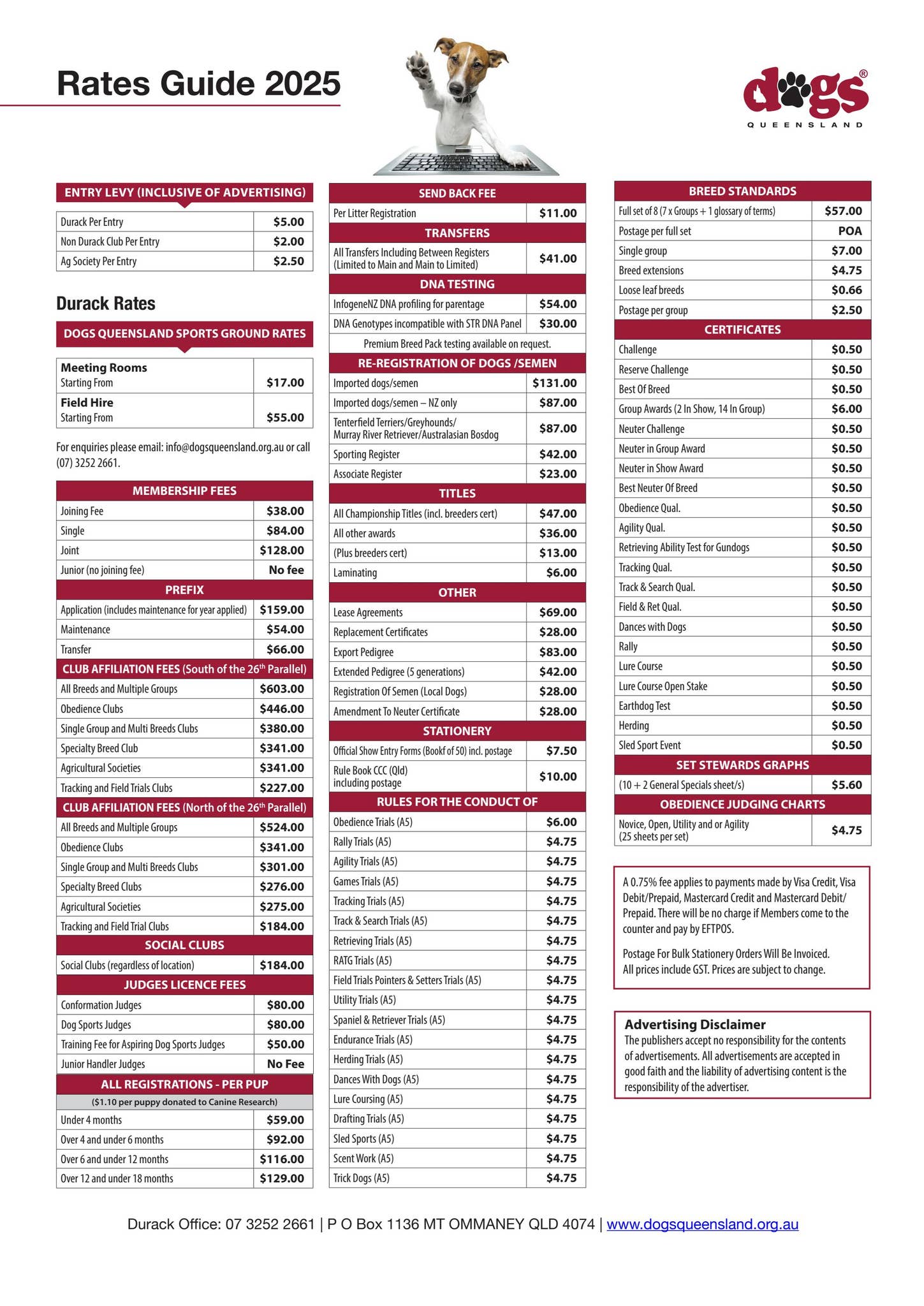Rates Guide 2025 by Dogs Queensland - Issuu