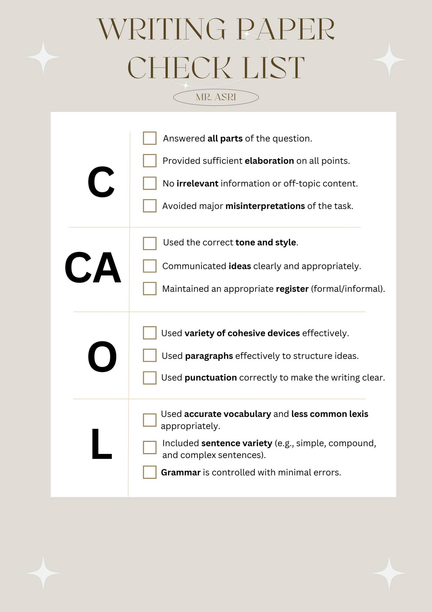 WRITING PAPER CHECKLIST by Mohd Asri - Issuu