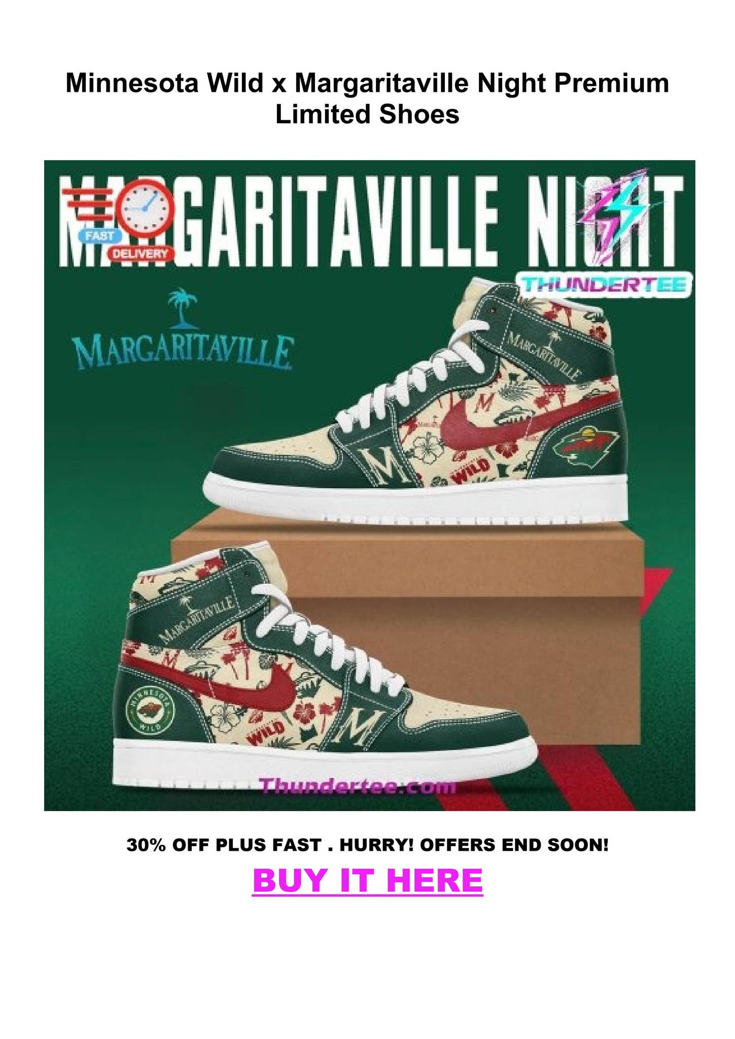 Minnesota Wild x Margaritaville Night Premium Limited Shoes by ...