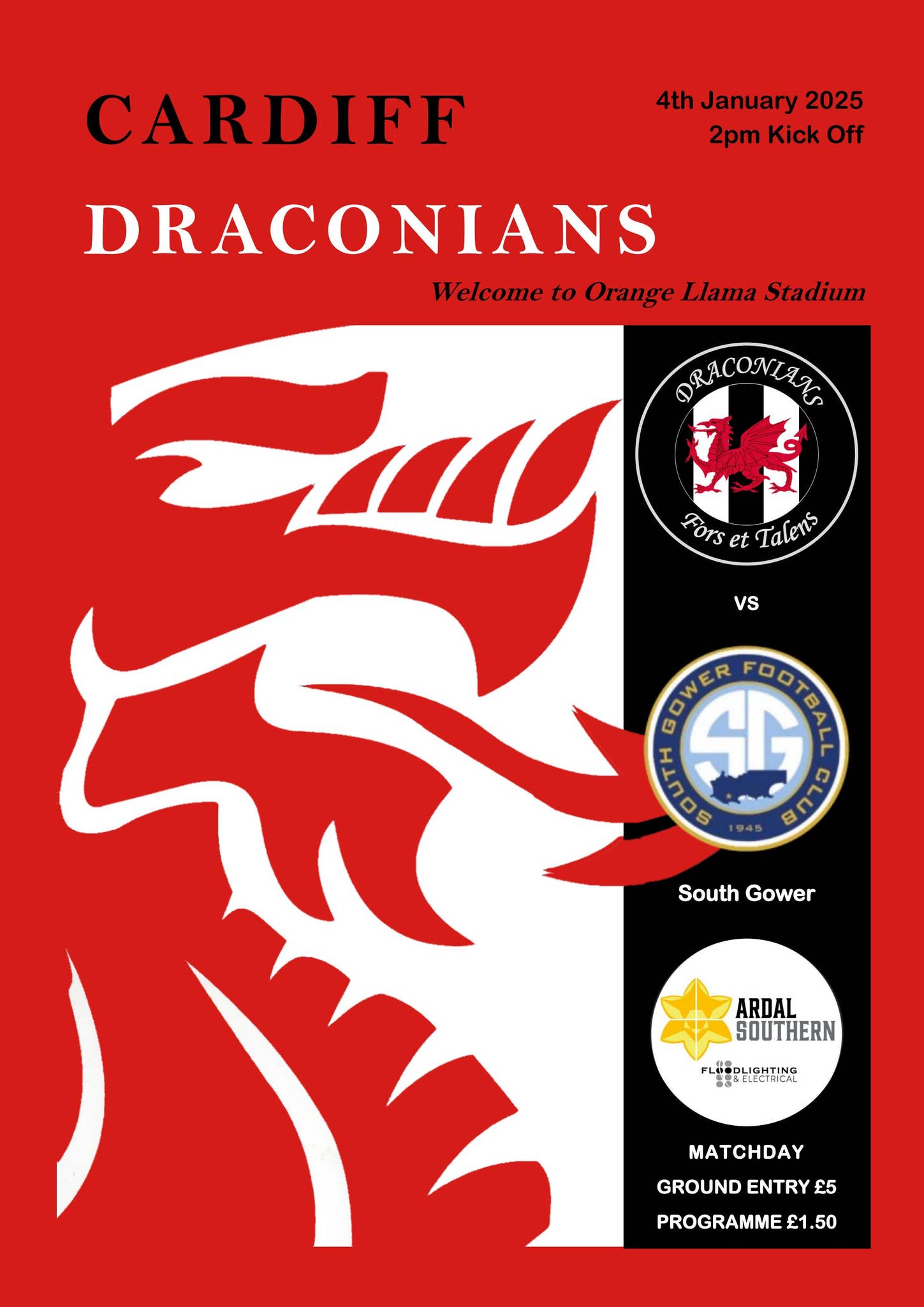 Dracs v South Gower 4th January 2025 by Cardiff Draconians FC - Issuu