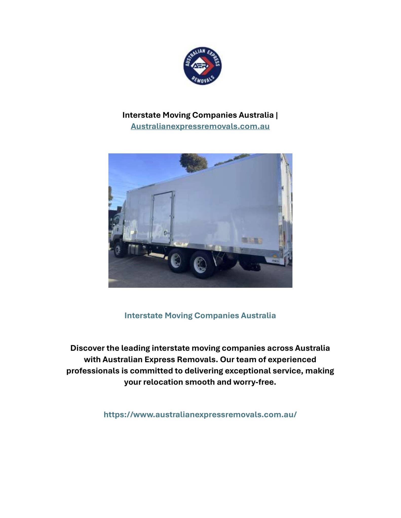 Interstate Moving Companies Australia | Australianexpressremovals.com ...
