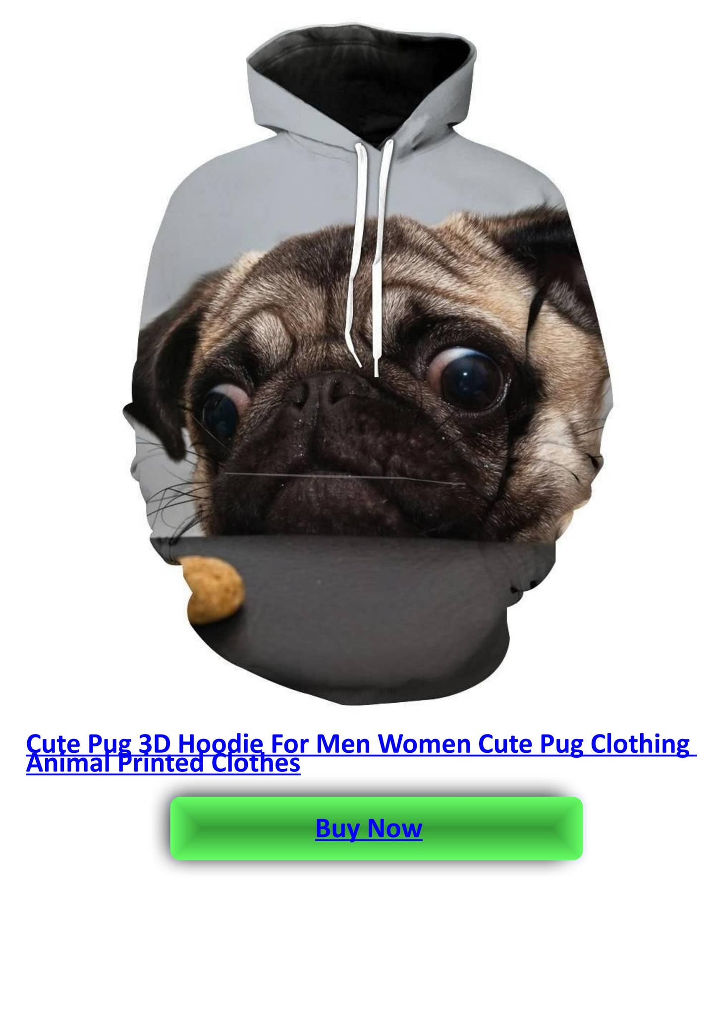 Cute Pug 3D Hoodie FCute Pug 3D Hoodie For Men or Men Women Cute Pug ...