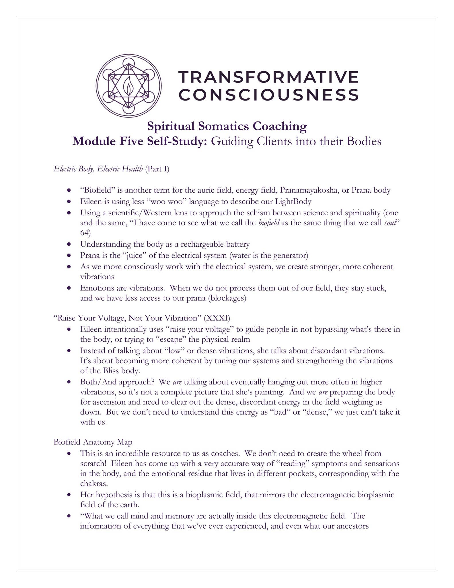 Spiritual Somatics Practitioner Methods Module Five by transformativeconsciousness - Issuu