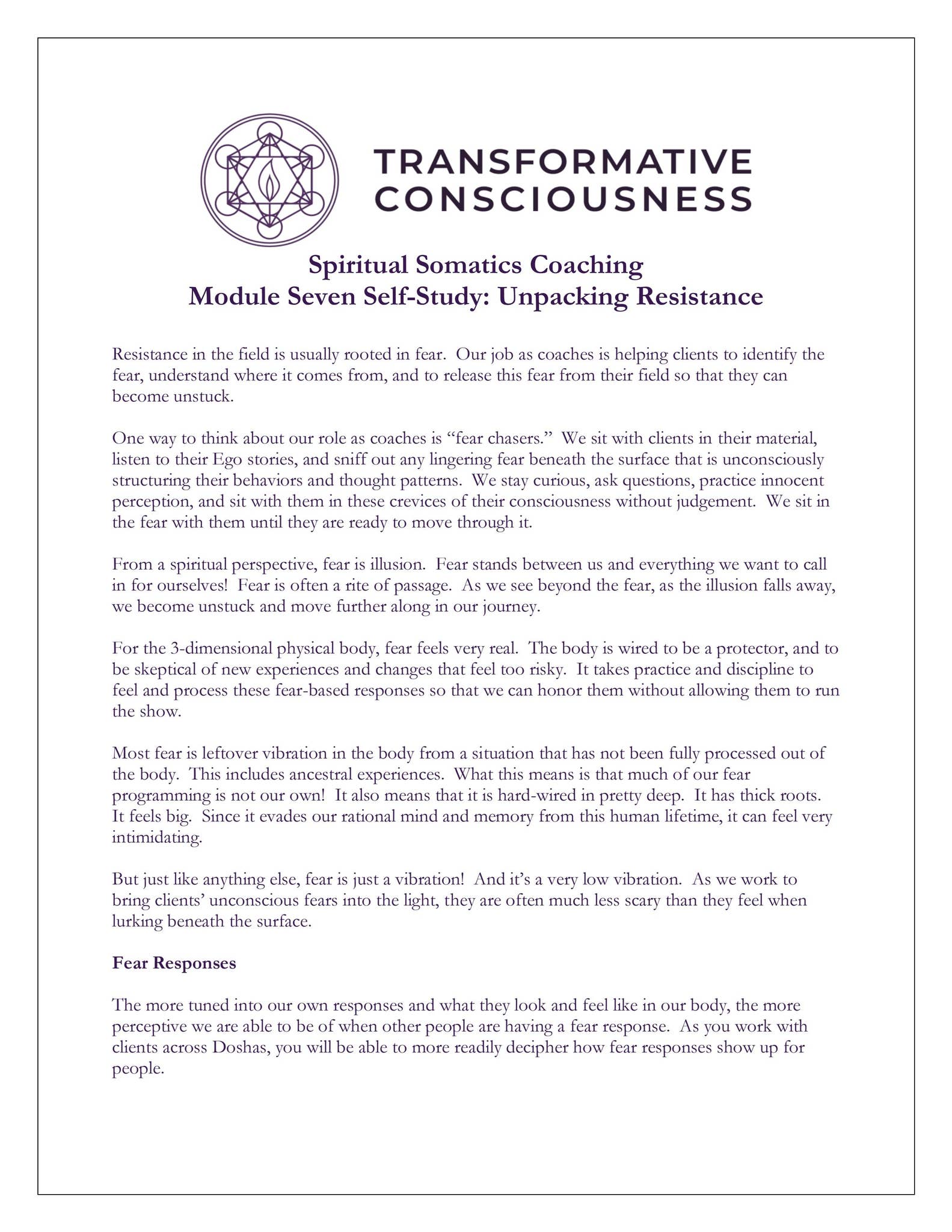 Spiritual Somatics Practitioner Methods Module Seven by transformativeconsciousness - Issuu