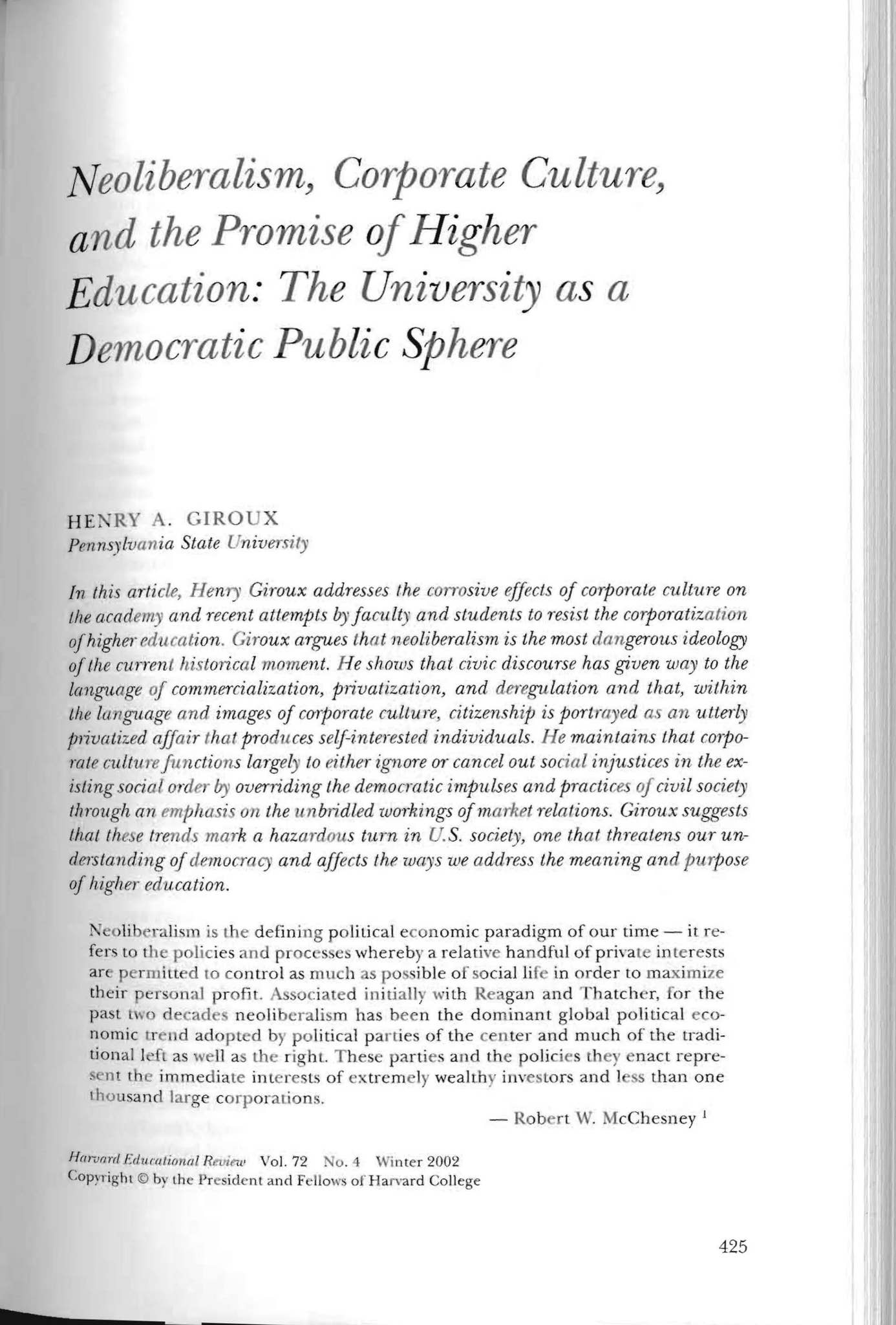 2002-giroux-neoliberalism-corporate-culture-and-the-promise-of-higher ...