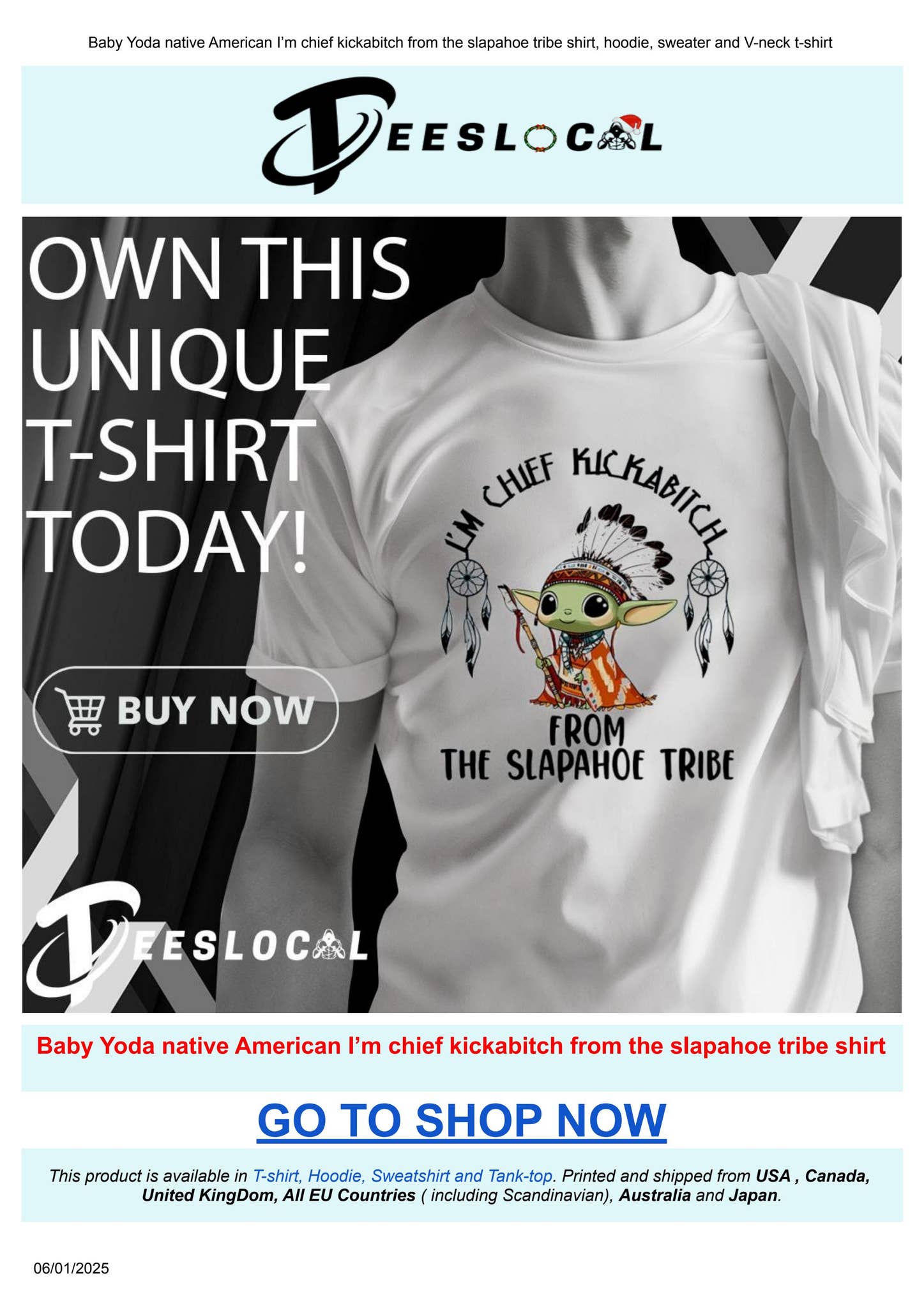 Baby Yoda native American I’m chief kickabitch from the slapahoe tribe ...