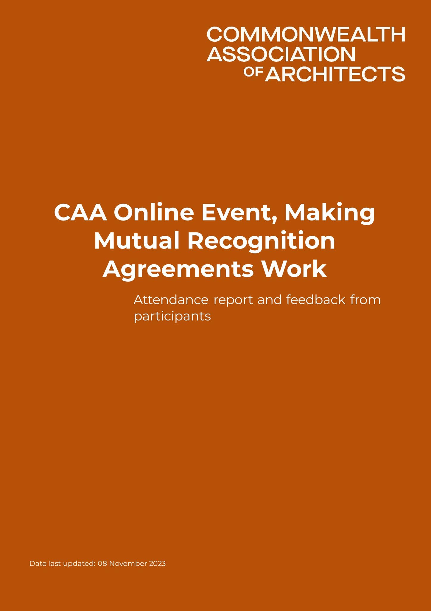 CAA CPD Post-Event Feedback Report | Session: Making Mutual Recognition ...