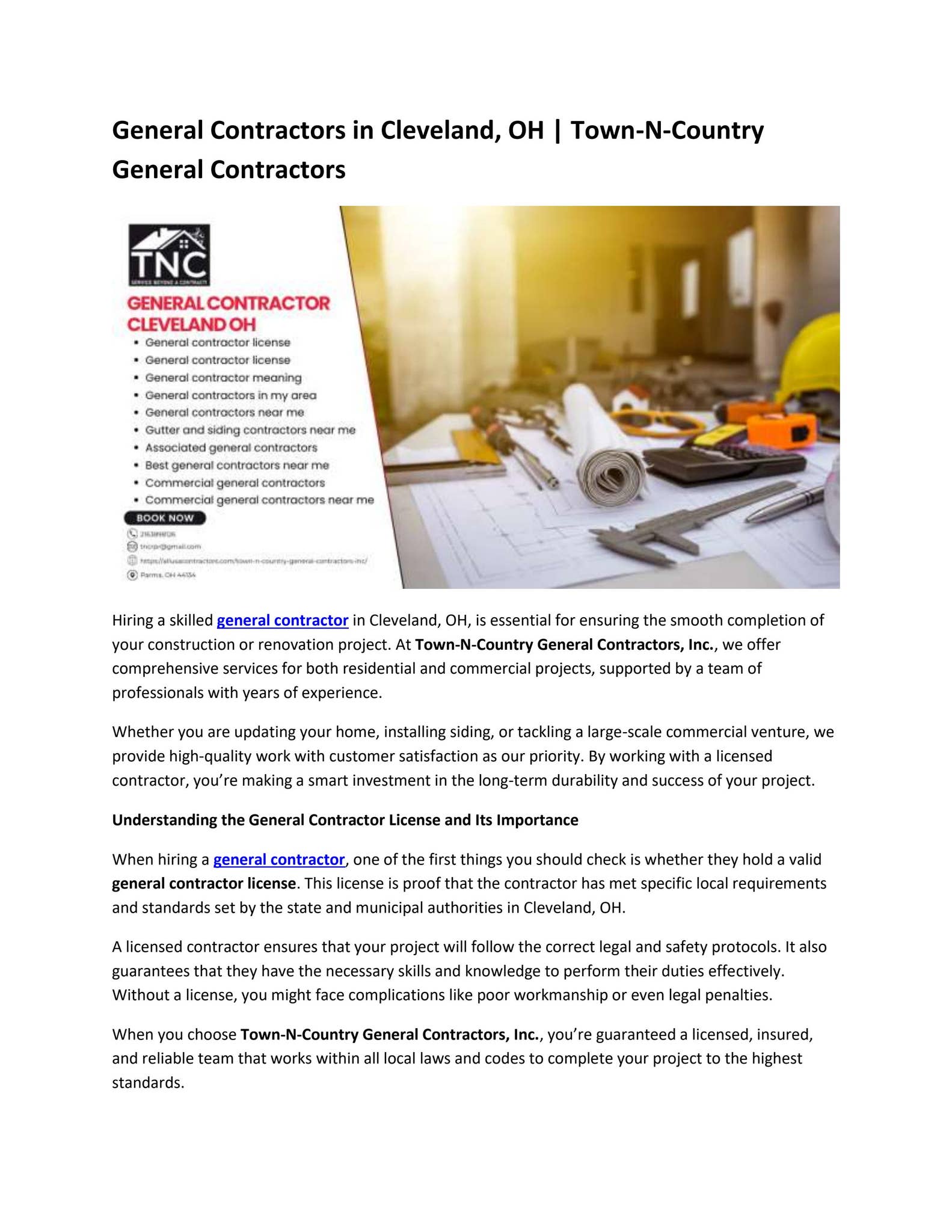 General Contractors in Cleveland, OH | Town-N-Country General ...